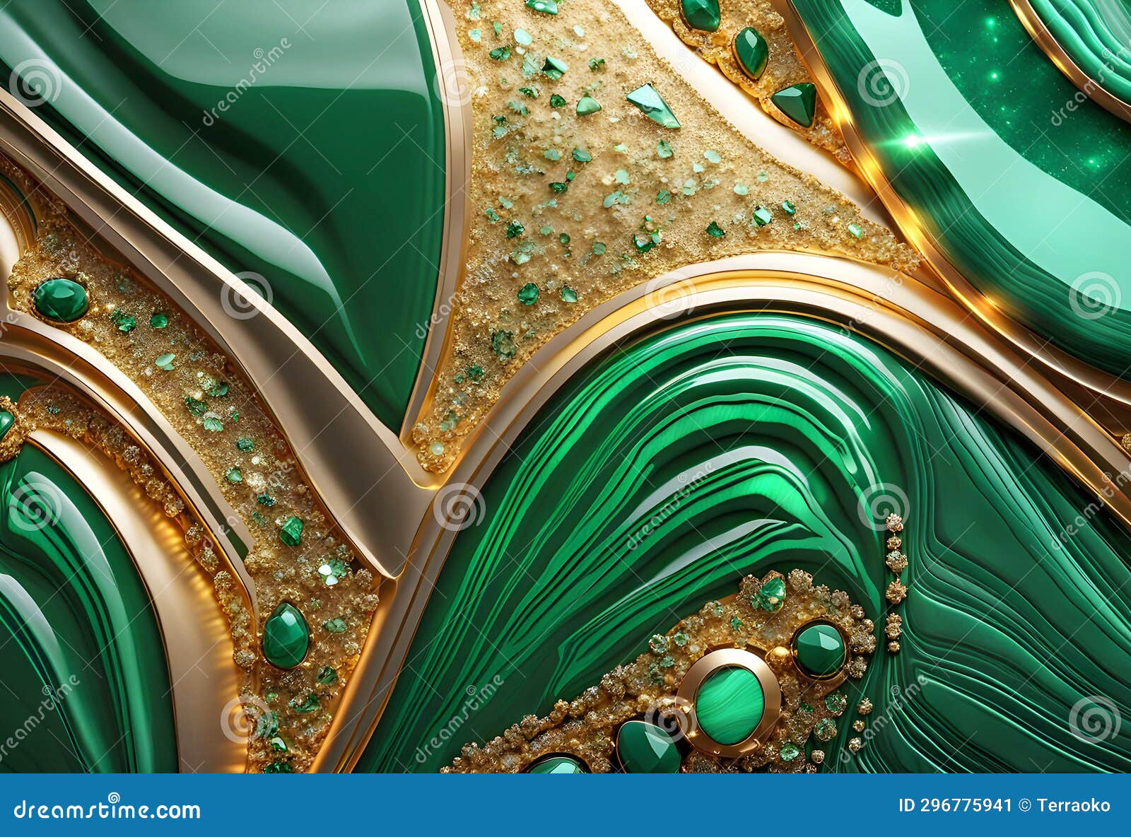Abstract Malachite Background with Stone Texture, Realistic Malachite ...