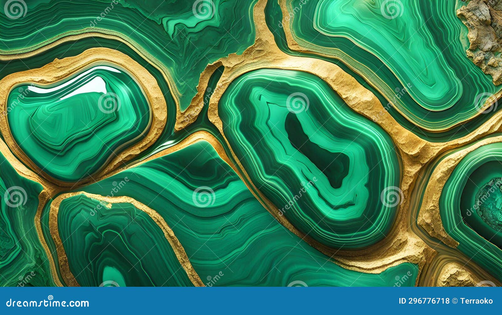 Abstract Malachite Background with Stone Texture, Realistic Malachite ...