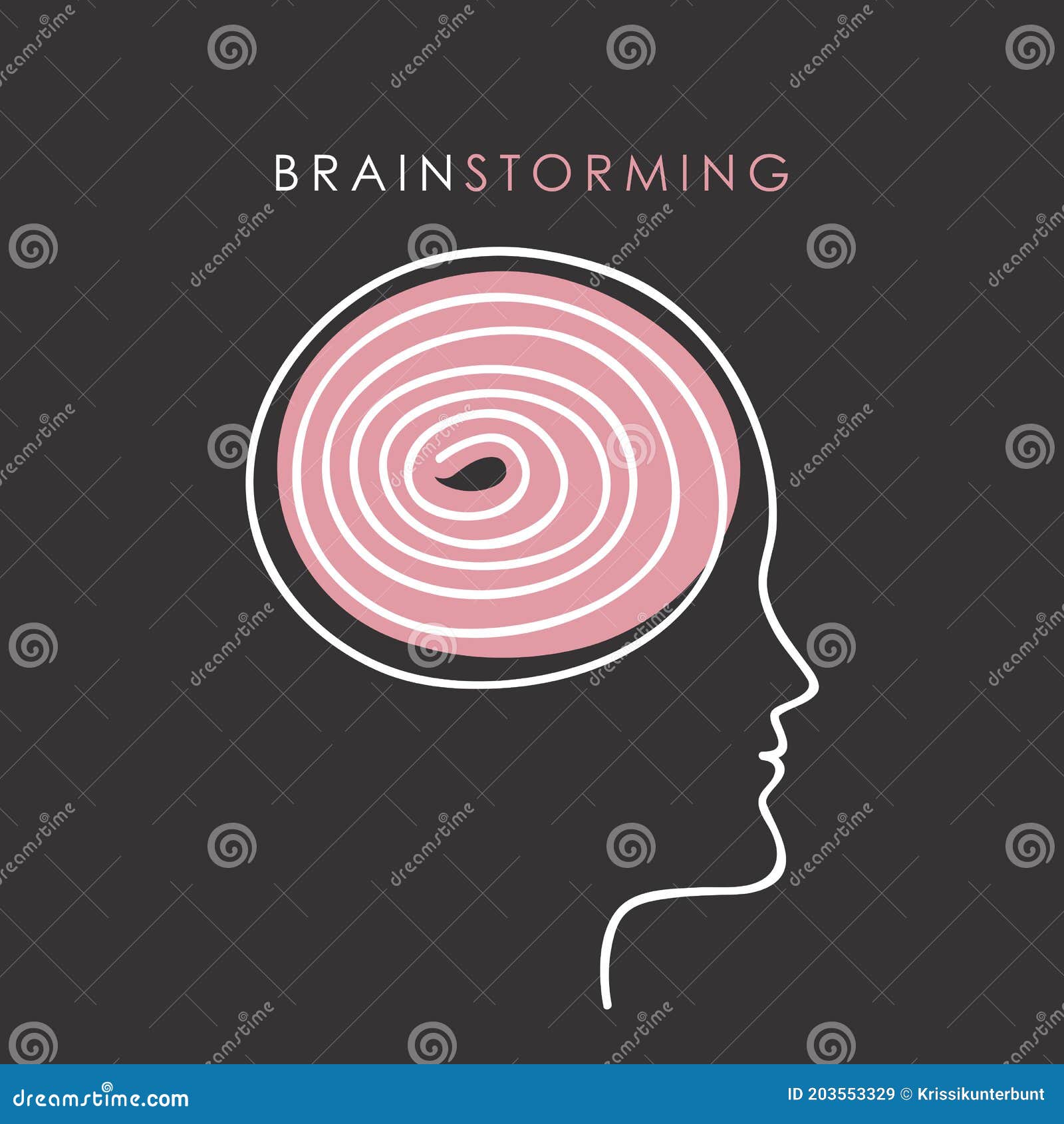 Abstract Male Head Brain Strorming Concept Stock Vector - Illustration ...