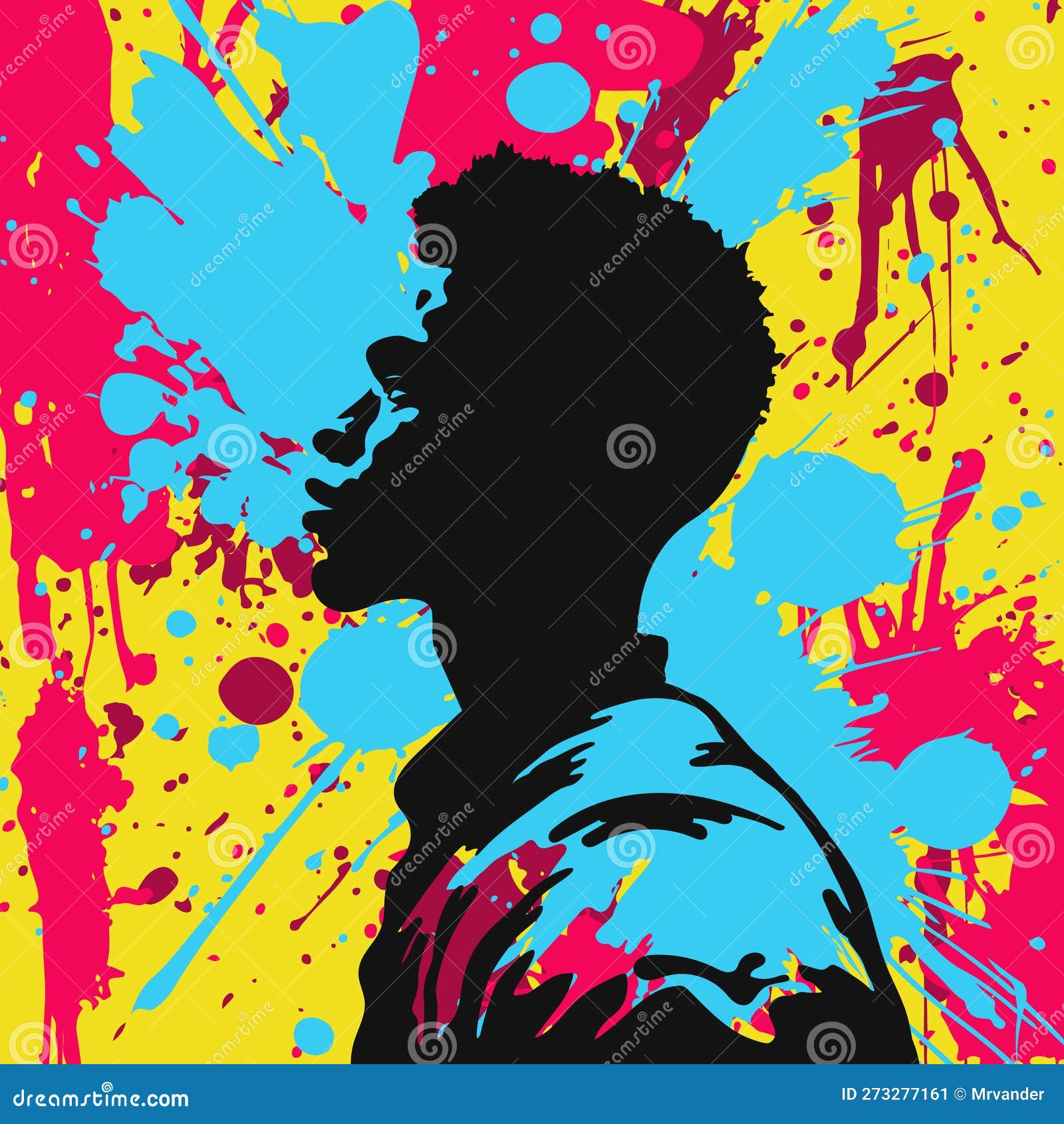 Abstract Male Portrait. Black Silhouette Stock Vector - Illustration of ...