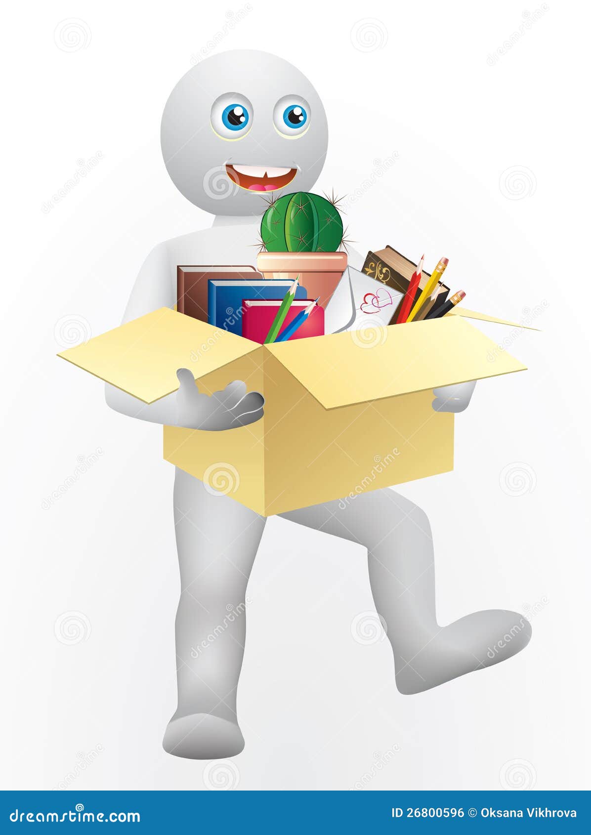 The Abstract Man with a Box. Stock Vector - Illustration of package ...