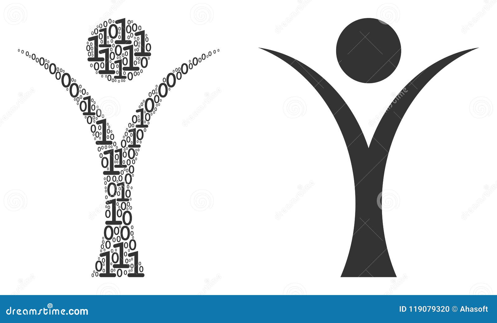 Abstract Man Composition of Binary Digits Stock Vector - Illustration ...