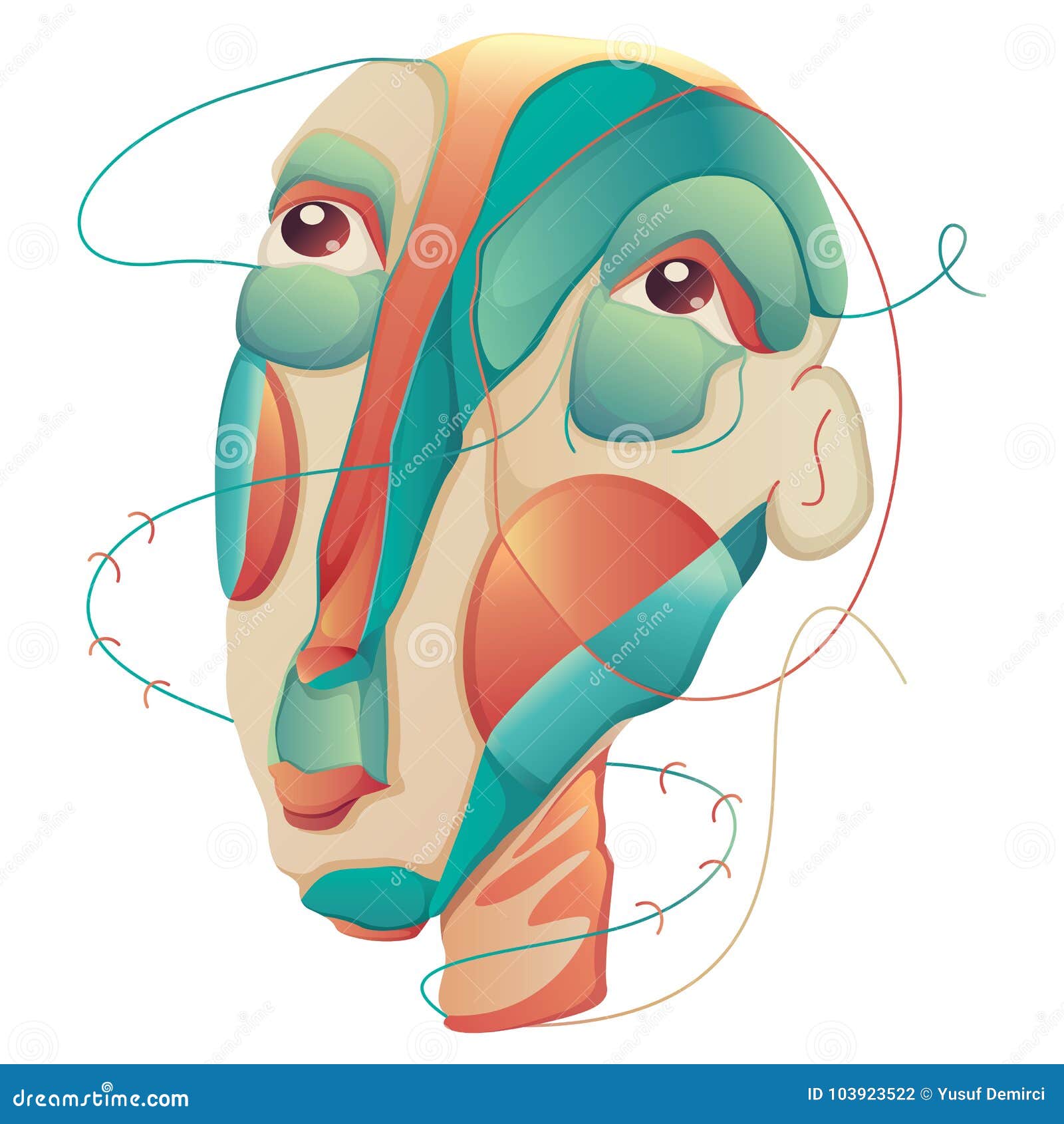Abstract Man Face stock vector. Illustration of mouth - 103923522