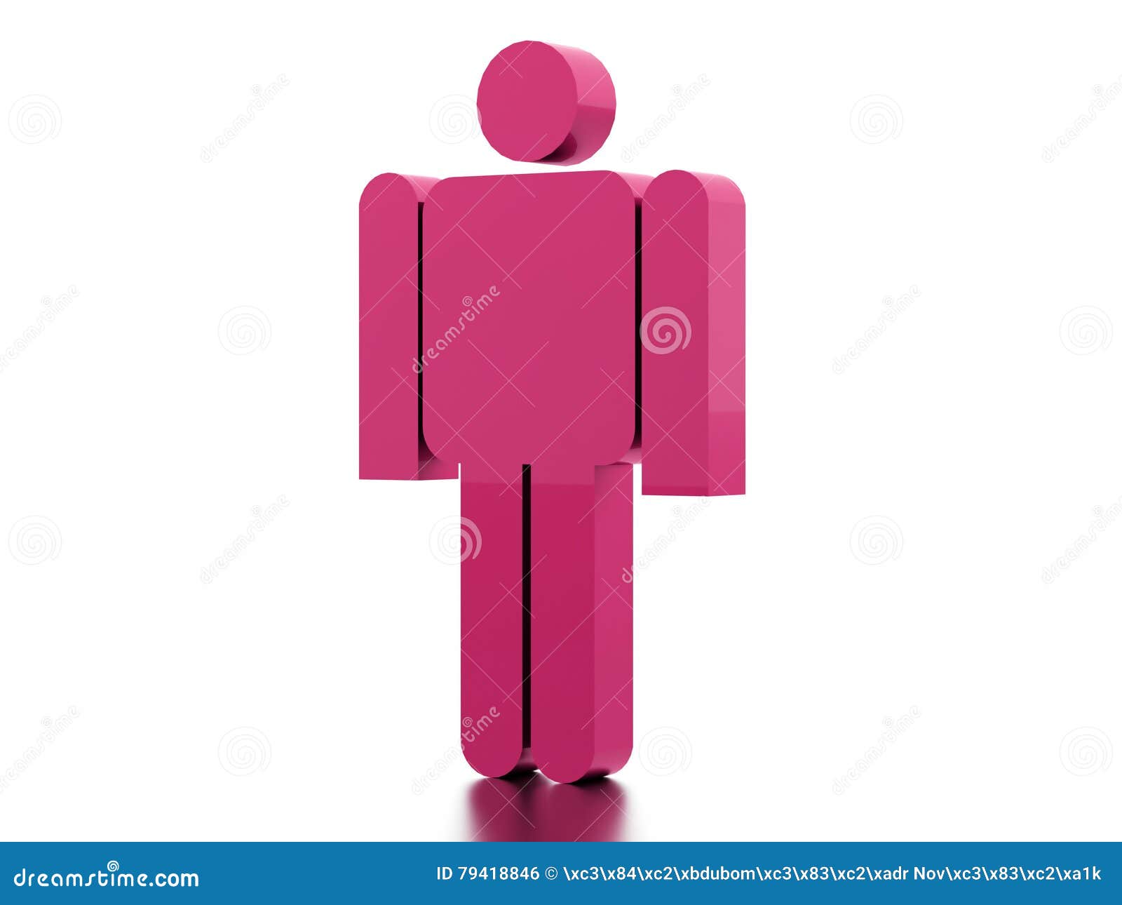 Abstract Man Figure Rendered on White Background Stock Illustration ...