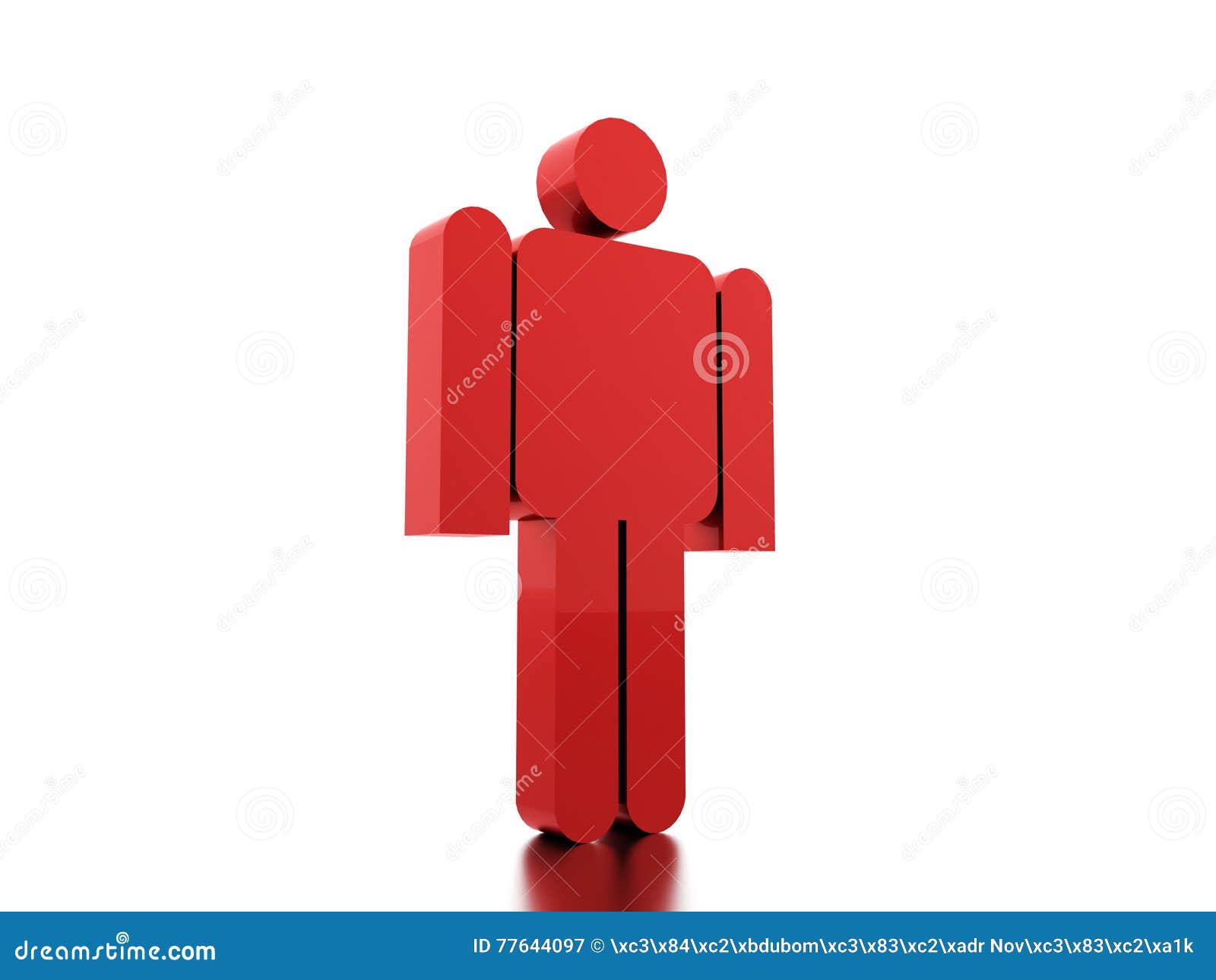 Abstract Man Figure Rendered on White Background Stock Illustration ...