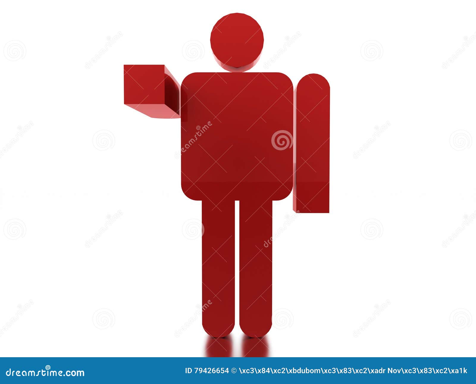 Abstract Man Figure Rendered on White Background Stock Illustration ...