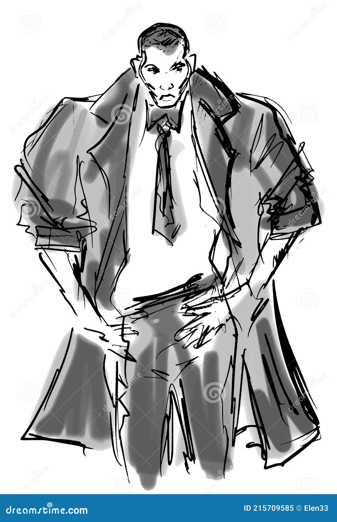 Abstract man hand drawn stock vector. Illustration of concept - 215709585