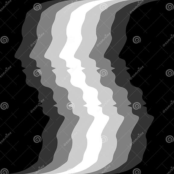 Abstract Man Heads Gradient Reverse Stock Illustration - Illustration ...