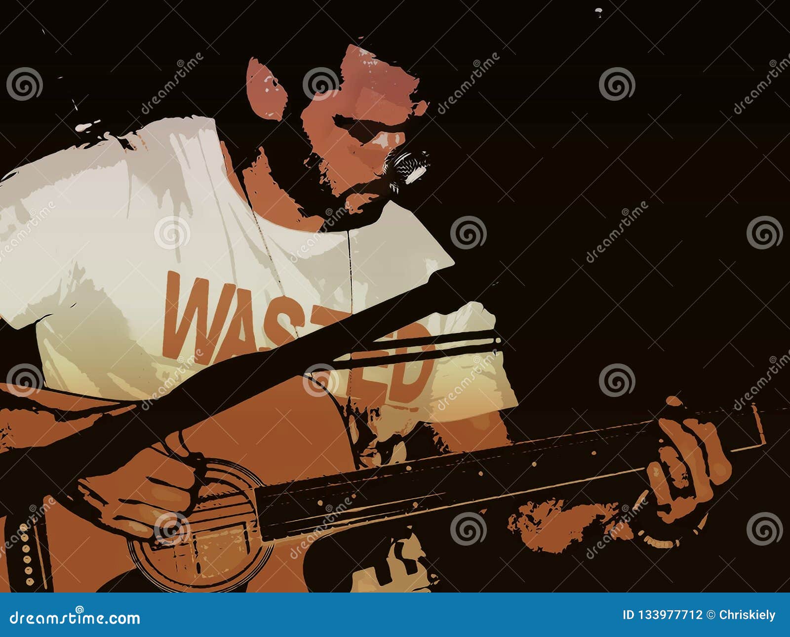 Abstract Man Playing Guitar Stock Illustration - Illustration of ...