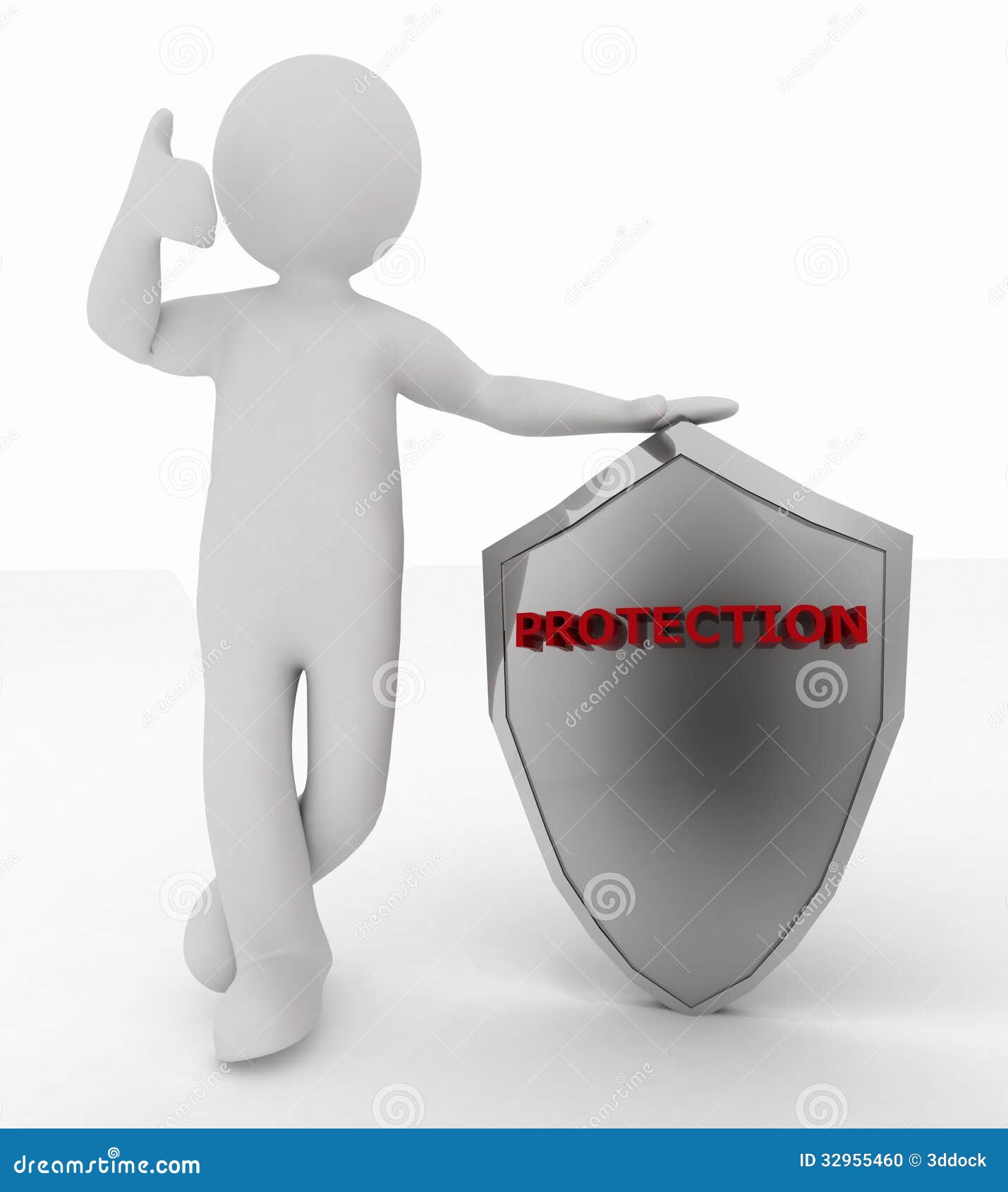 Abstract man with shield stock illustration. Illustration of defend ...