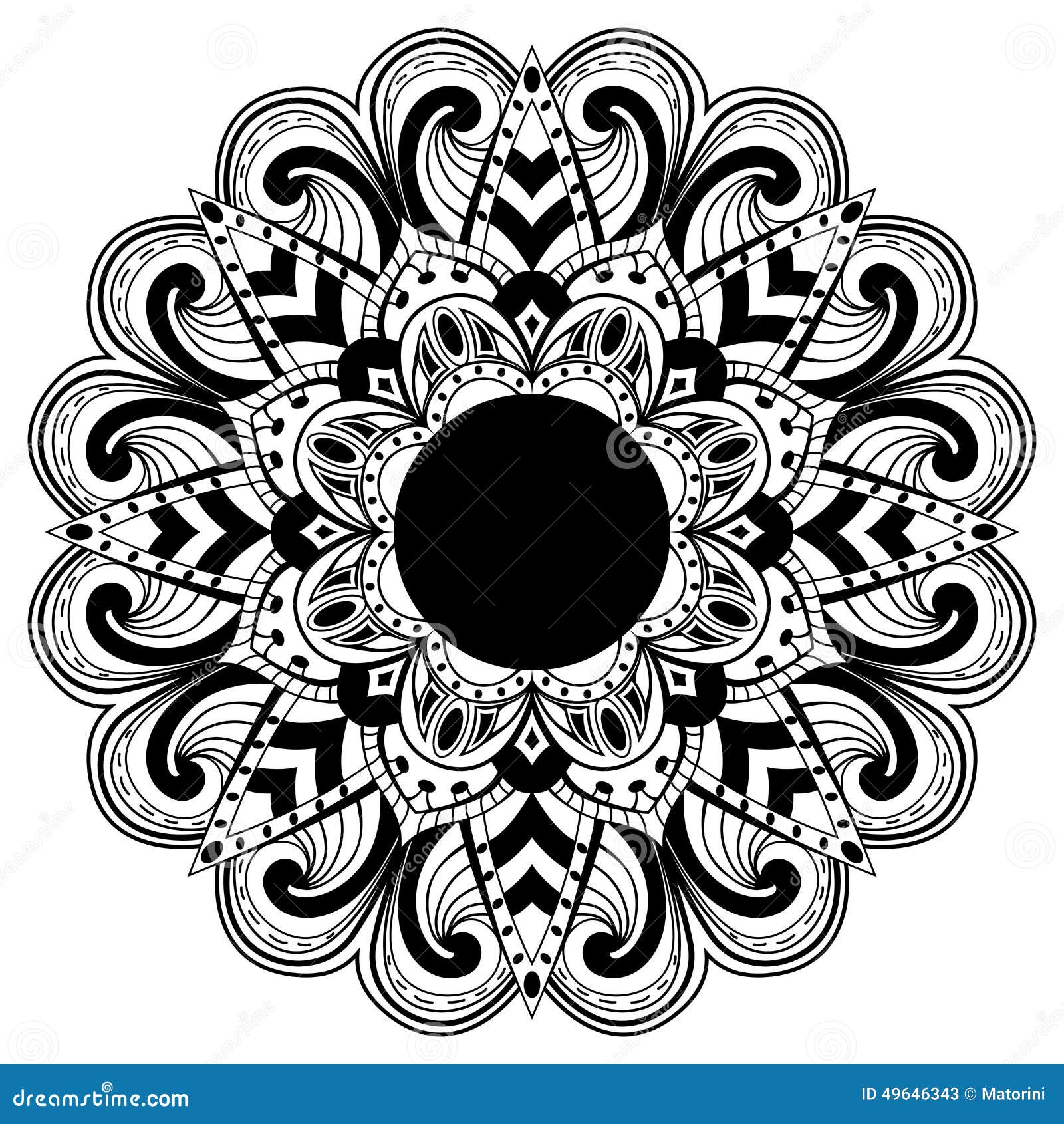 Abstract Mandala Art Outline Vector Isolated On Transparency Background ...