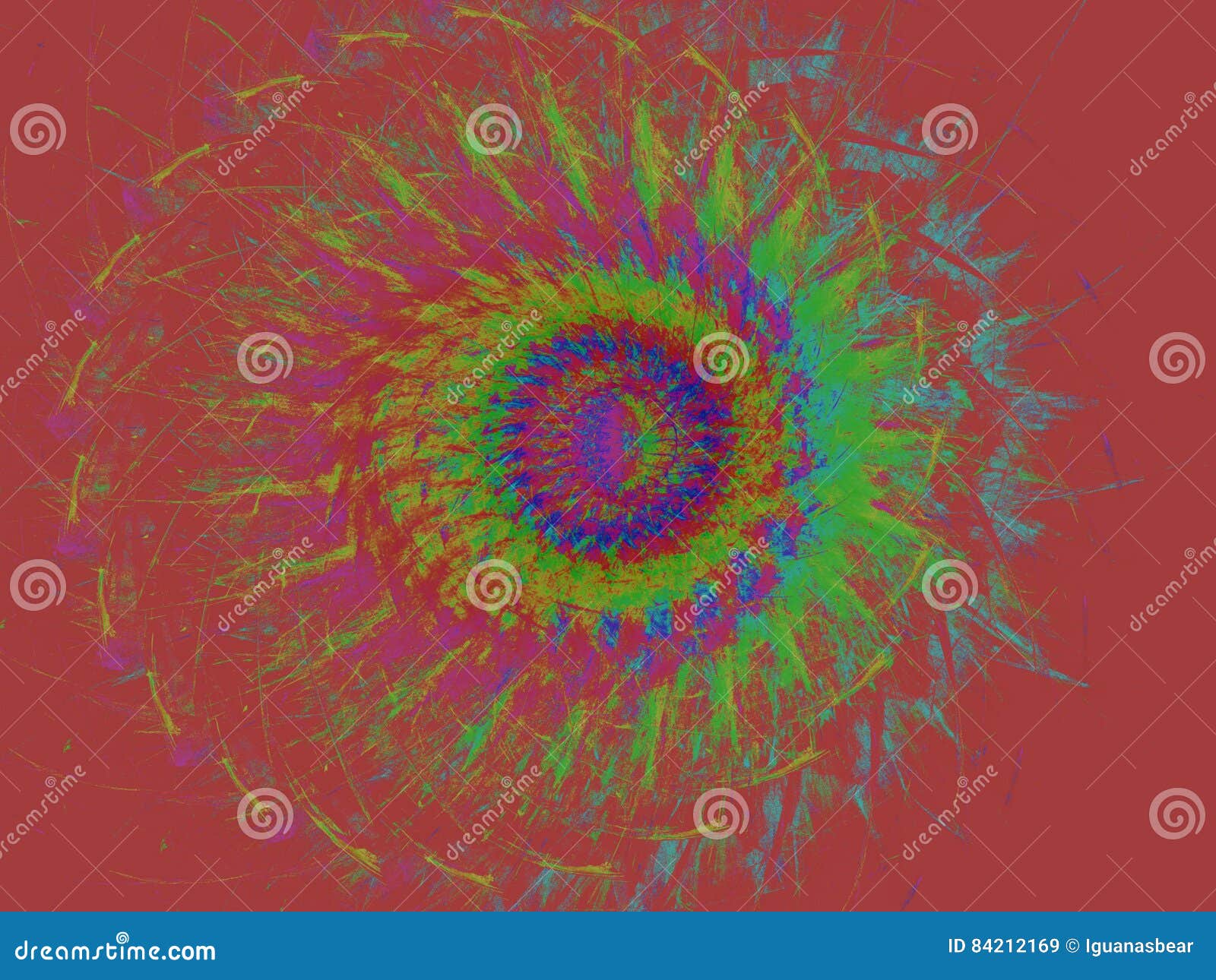 Abstract Mandala Shape on Red Rectangular Card Stock Illustration ...