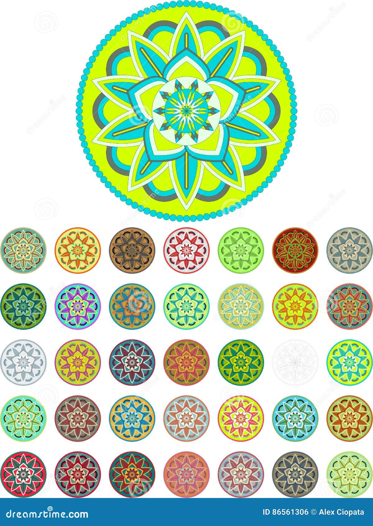 Abstract Mandala Vector Pack Stock Vector - Illustration of decoration ...