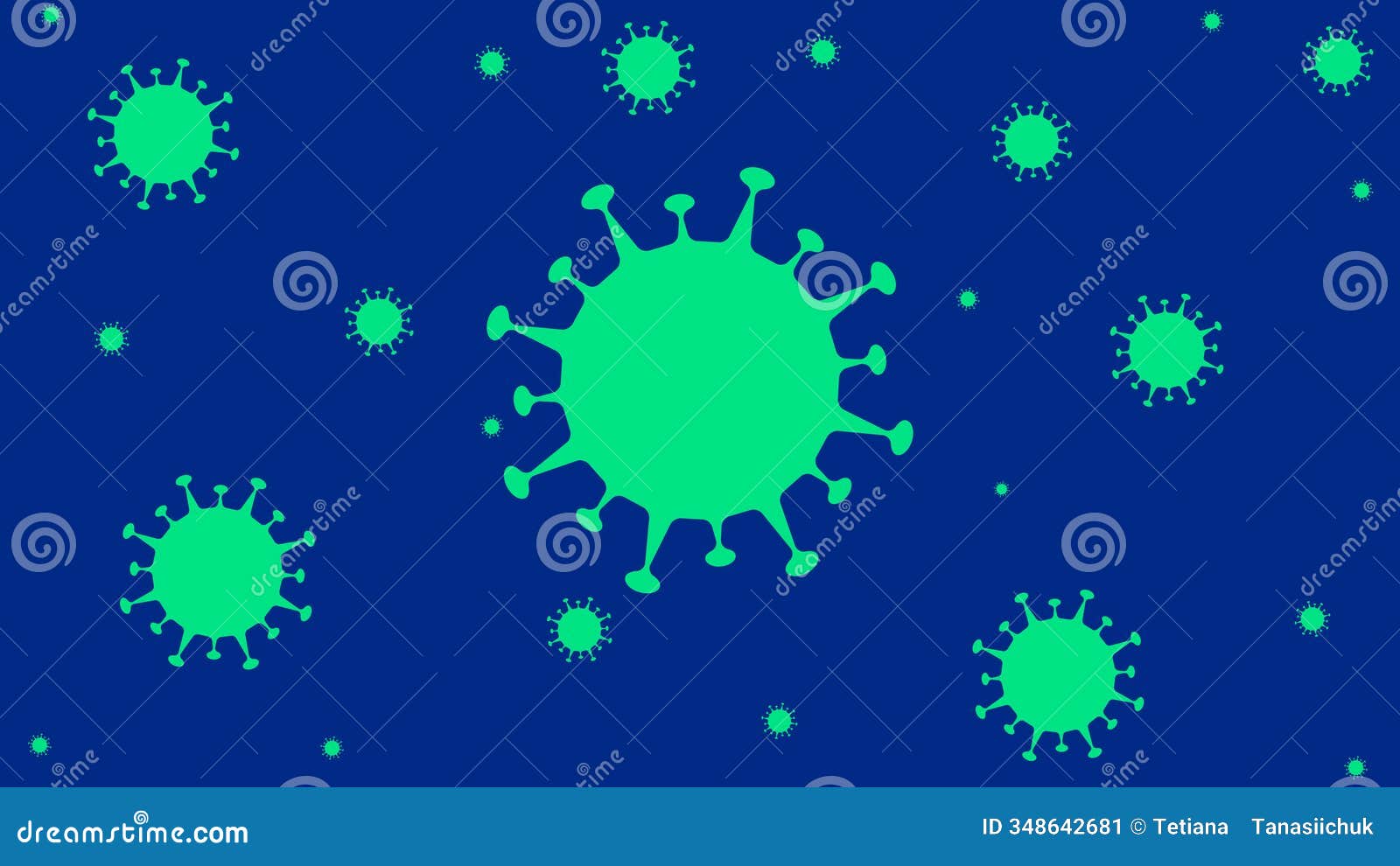Abstract of Many Viruses in the Background. Bacteria Moving in Space ...