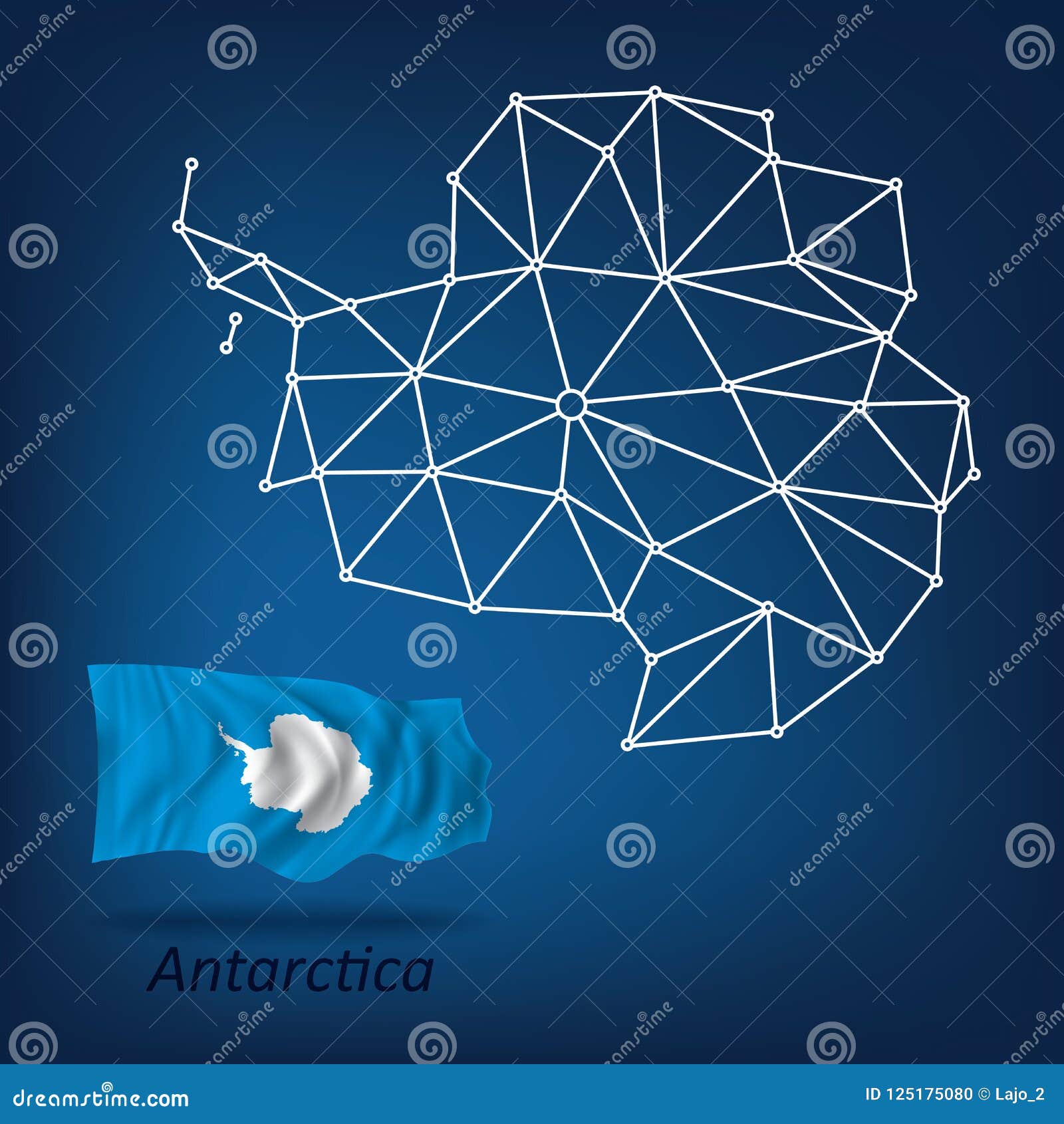 Abstract map of Antarctica stock vector. Illustration of cartography ...
