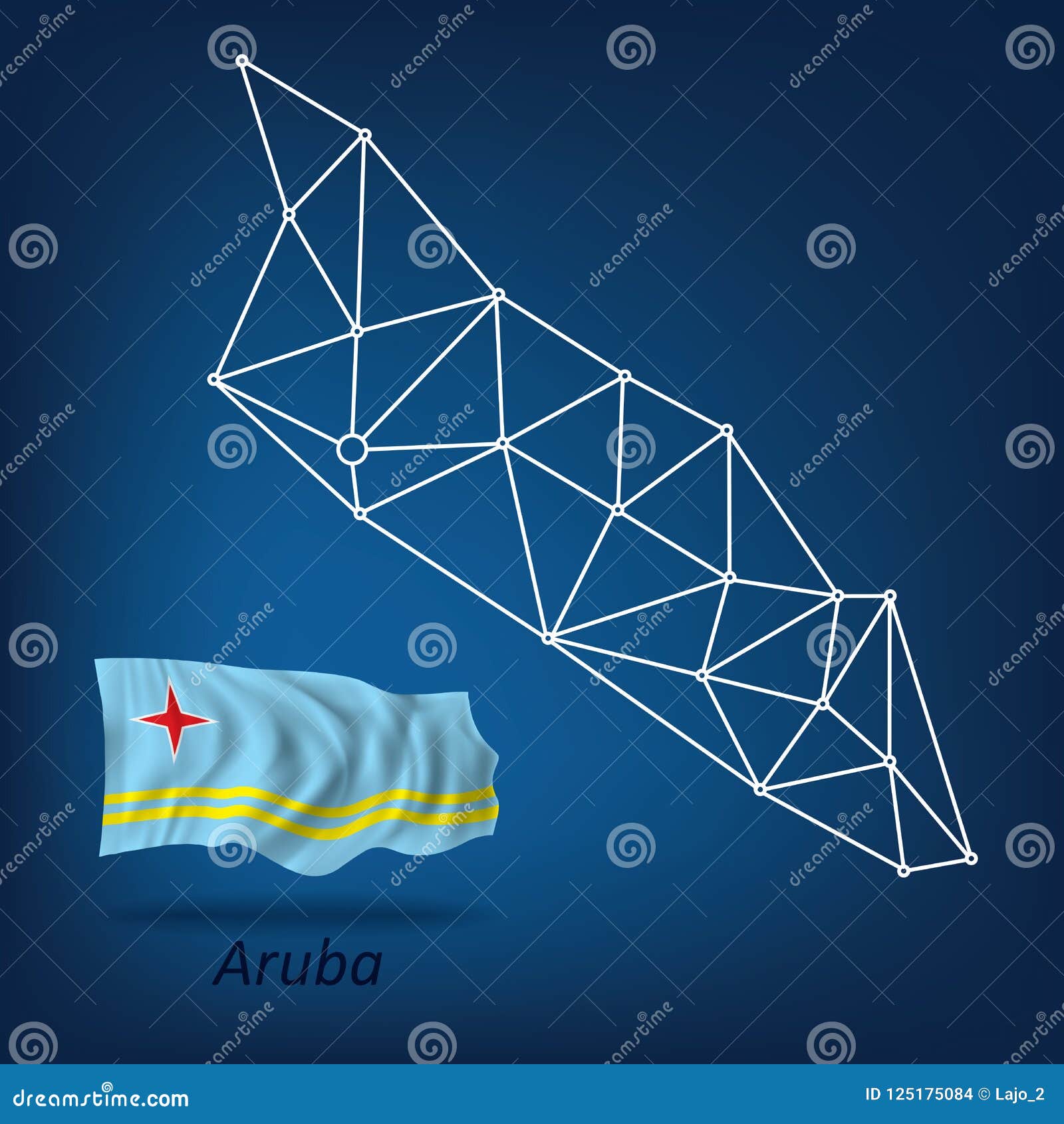 Abstract map of Aruba stock vector. Illustration of global - 125175084