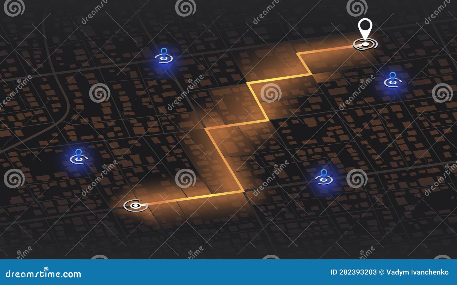 Futuristic Route Dashboard GPS Map Tracking: Cutting-edge Technology ...