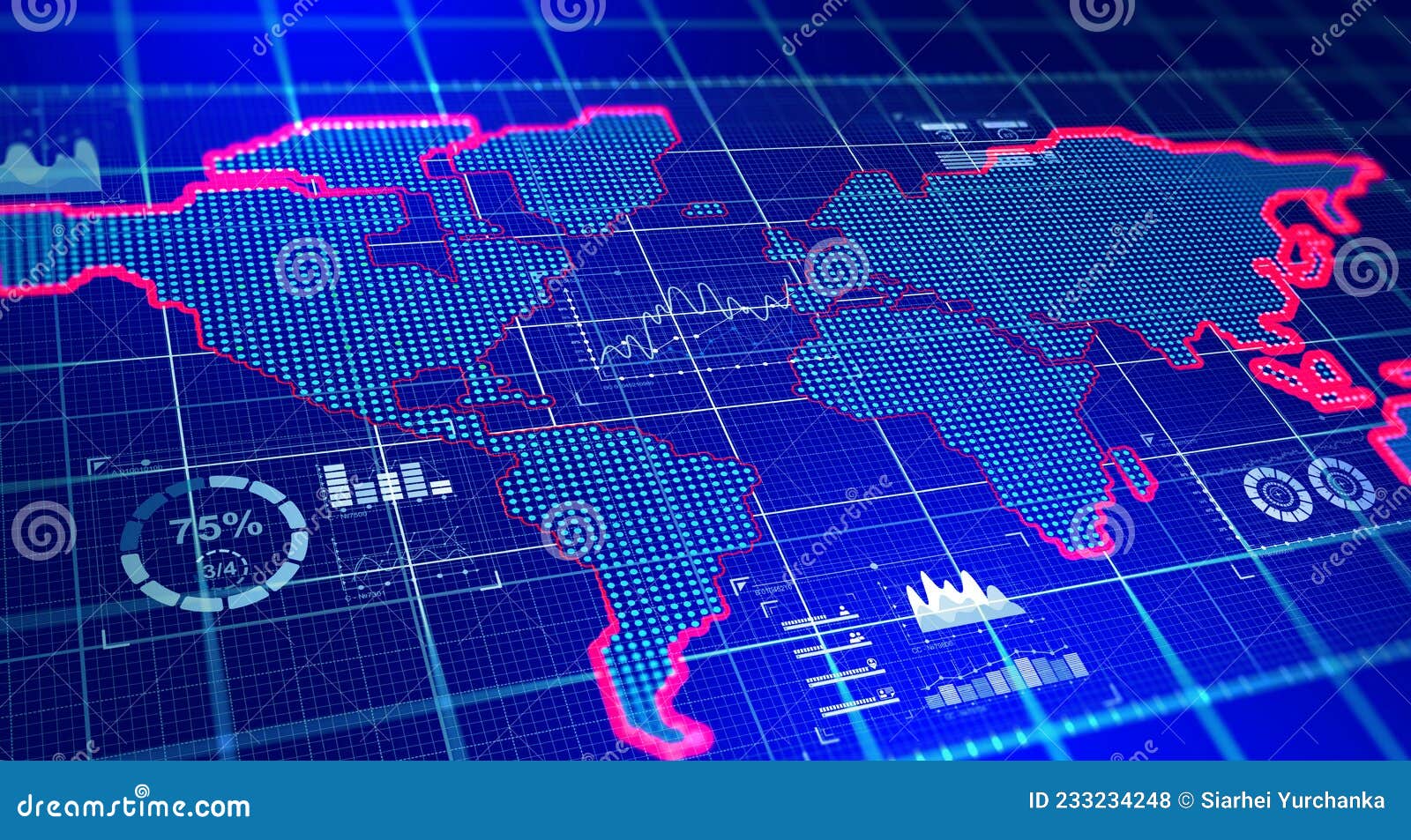 Hi-Tech World Map Stock Photography | CartoonDealer.com #38187680