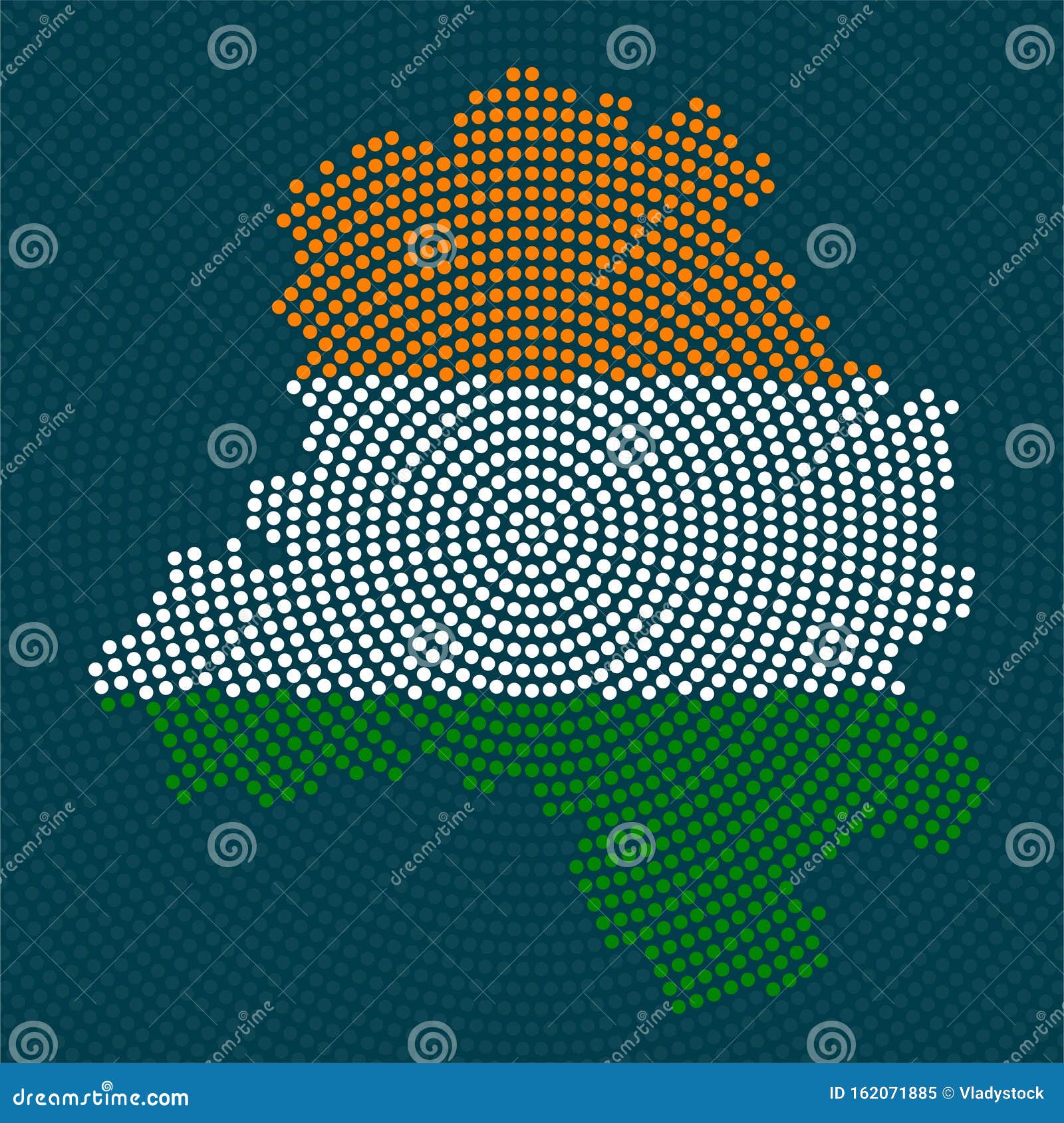 Abstract Map Delhi of Radial Dots with Flag India Inside Stock Vector ...