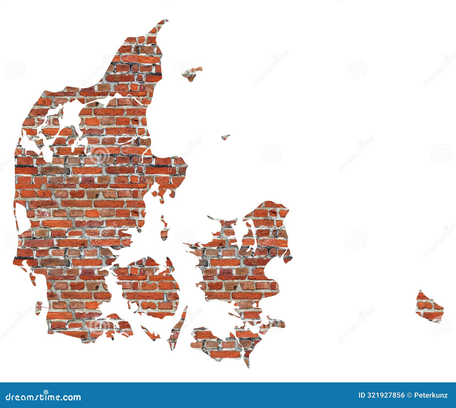 Map of Denmark Designed As a Brick Wall Stock Illustration ...