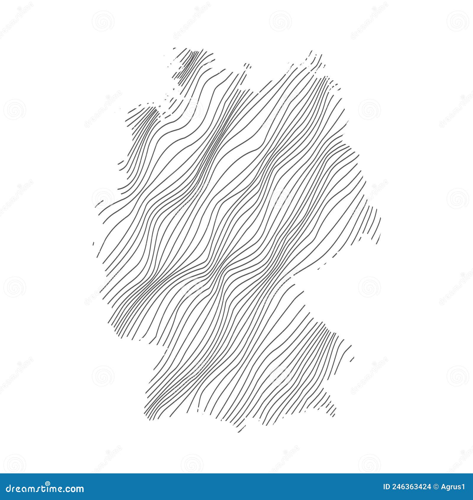 Abstract Map of Germany - Vector Illustration of Striped Map Stock ...