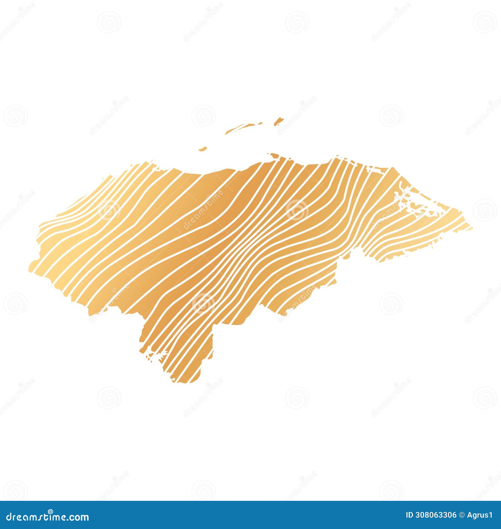 Honduras Vector Map Isolated On White Background. High-Detailed Black ...