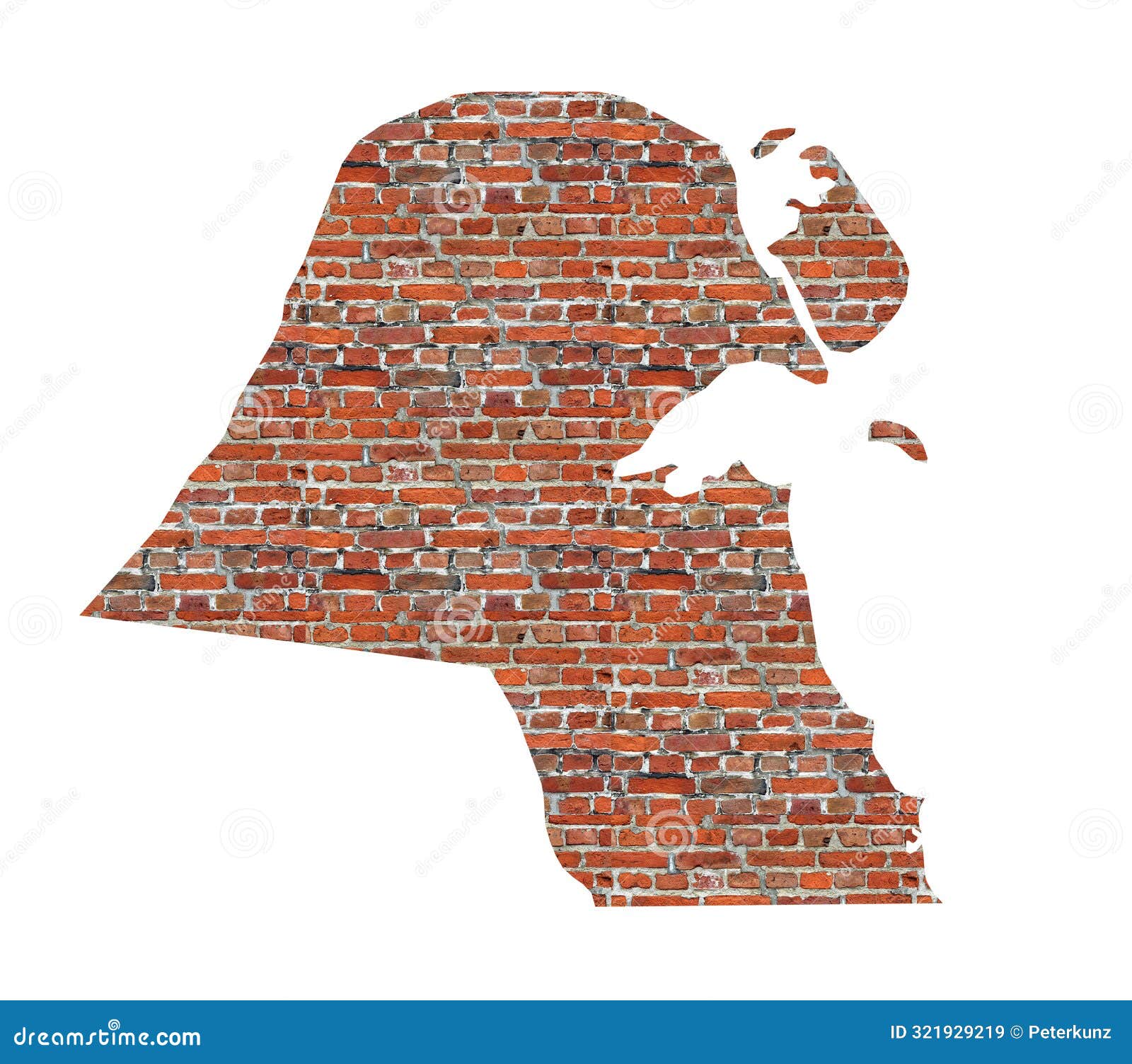 Map of Kuwait Designed As a Brick Wall Stock Illustration ...