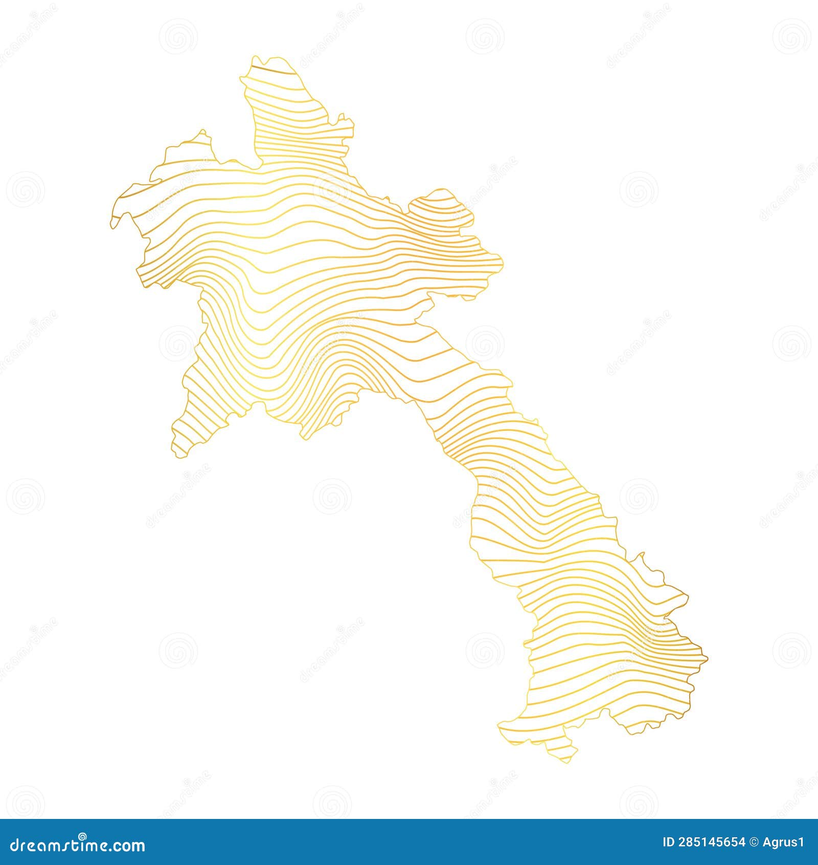 Laos Vector Map Isolated On White Background. High-Detailed Black ...