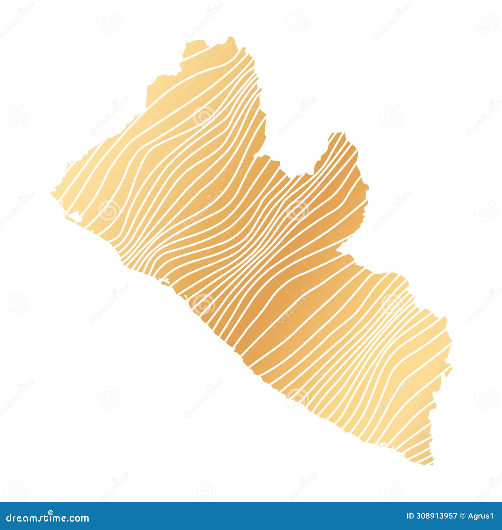 Liberia Vector Map Isolated On White Background. High-Detailed Black ...