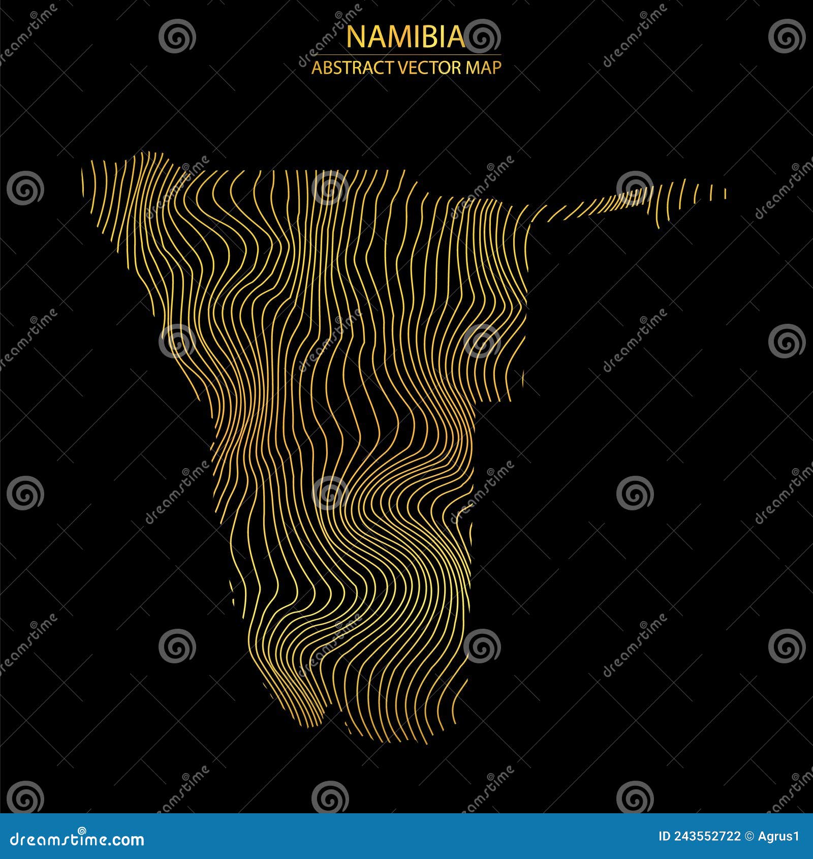Namibia Vector Map Isolated On White Background. High-Detailed Black ...