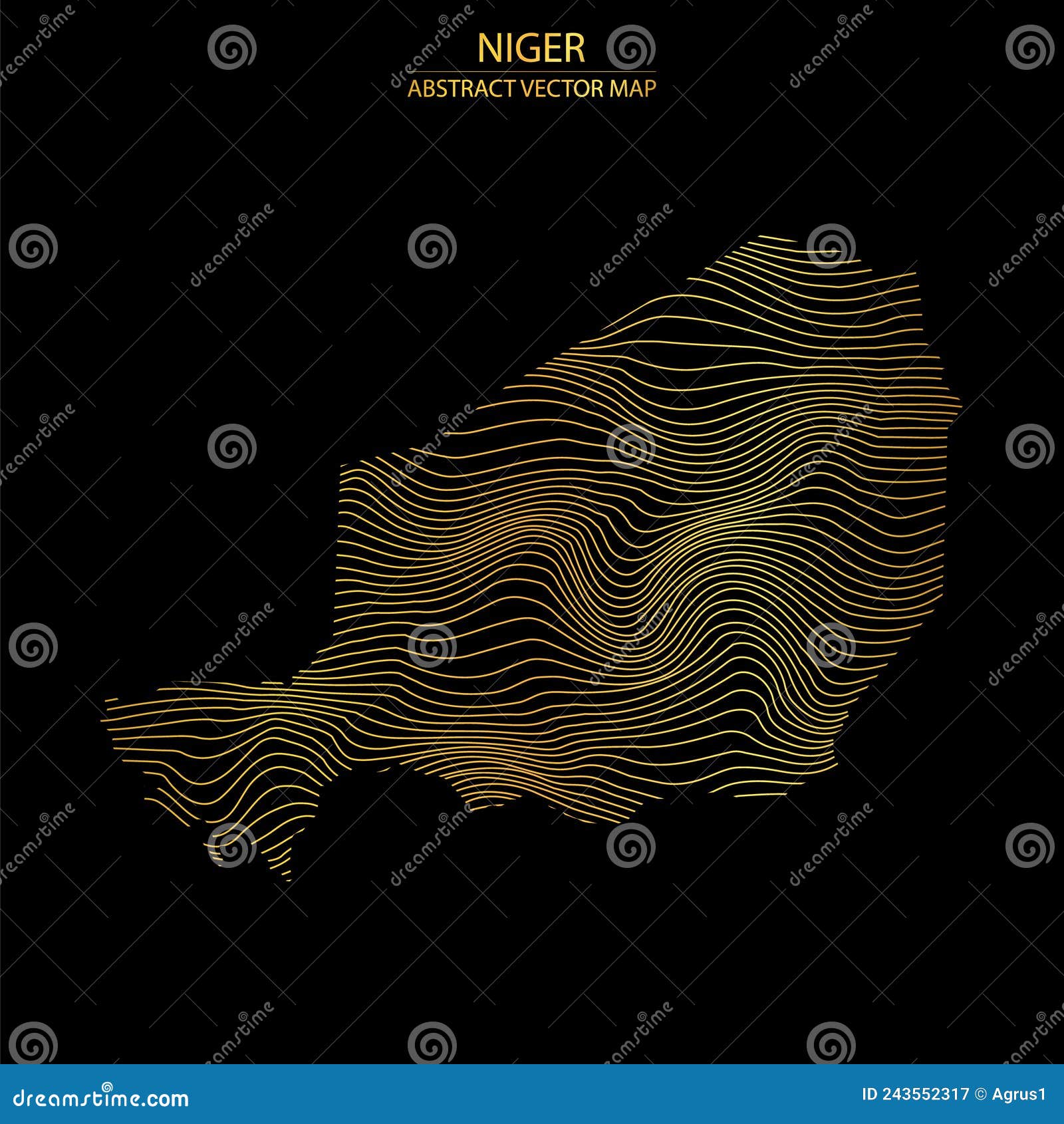 Niger Vector Map Isolated On White Background. High-Detailed Black ...