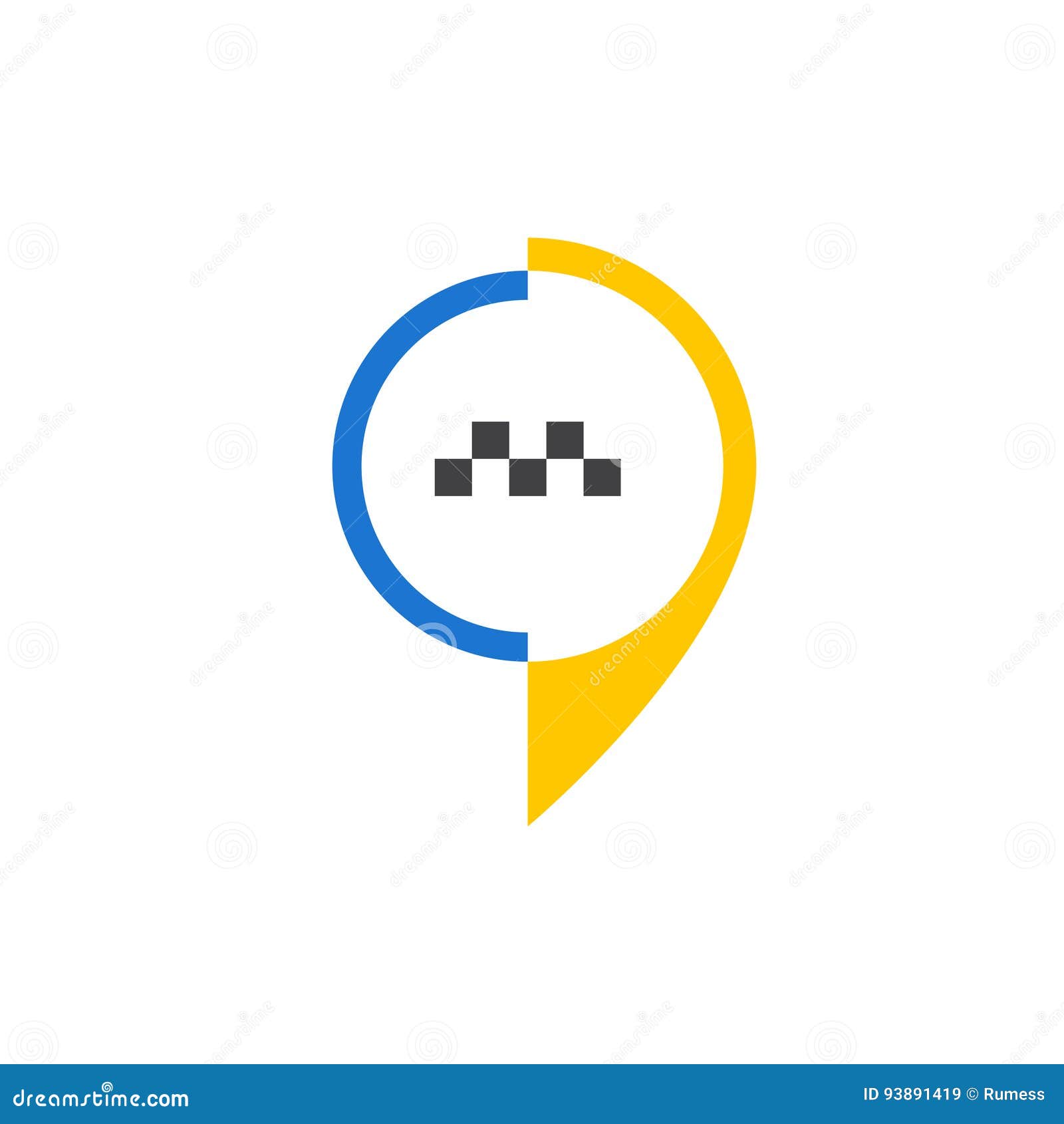 Abstract Map Pointer with Taxi Symbol. Taxi Icon Stock Vector ...