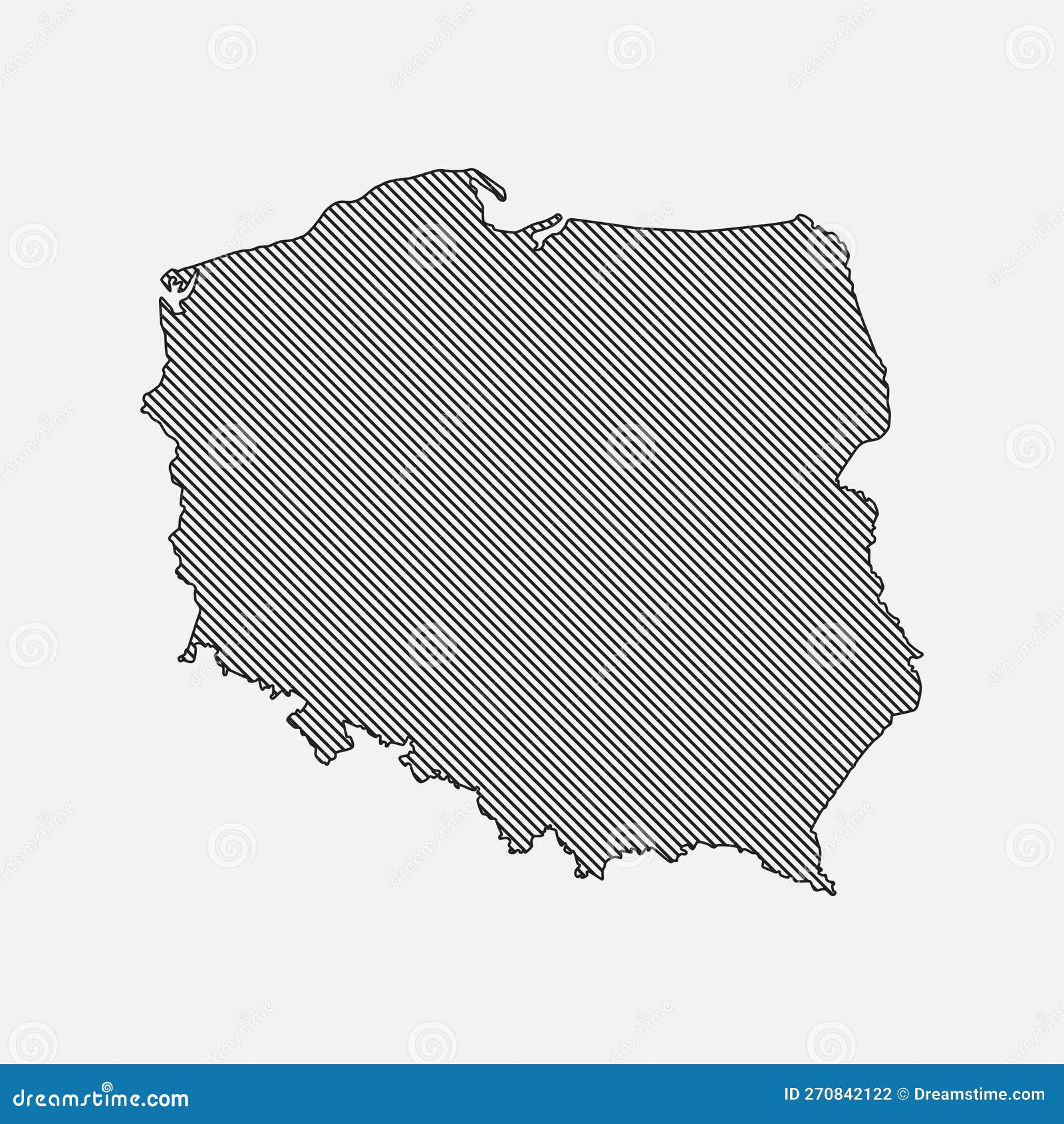 Lines Map Of Poland Isolated On White Background Vector Illustration ...