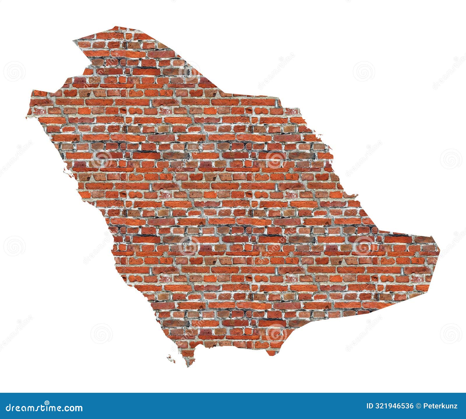 Map of Saudi Arabia Designed As a Brick Wall Stock Illustration ...
