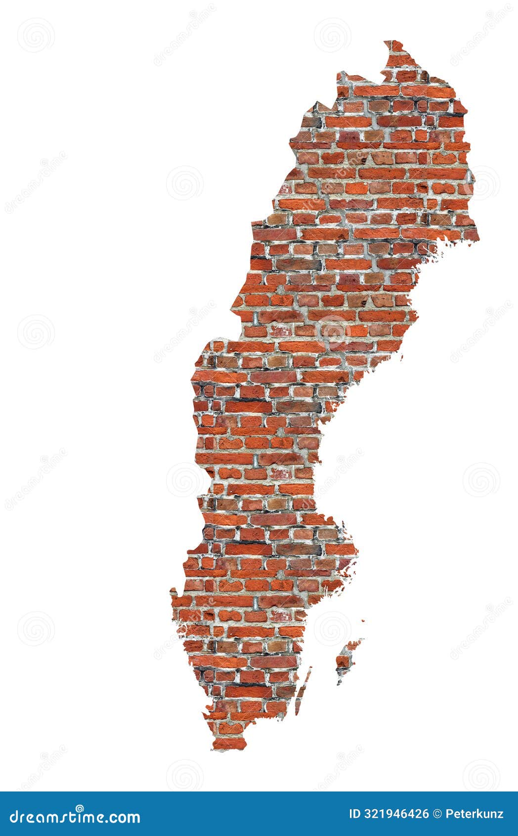 Map of Sweden Designed As a Brick Wall Stock Illustration ...