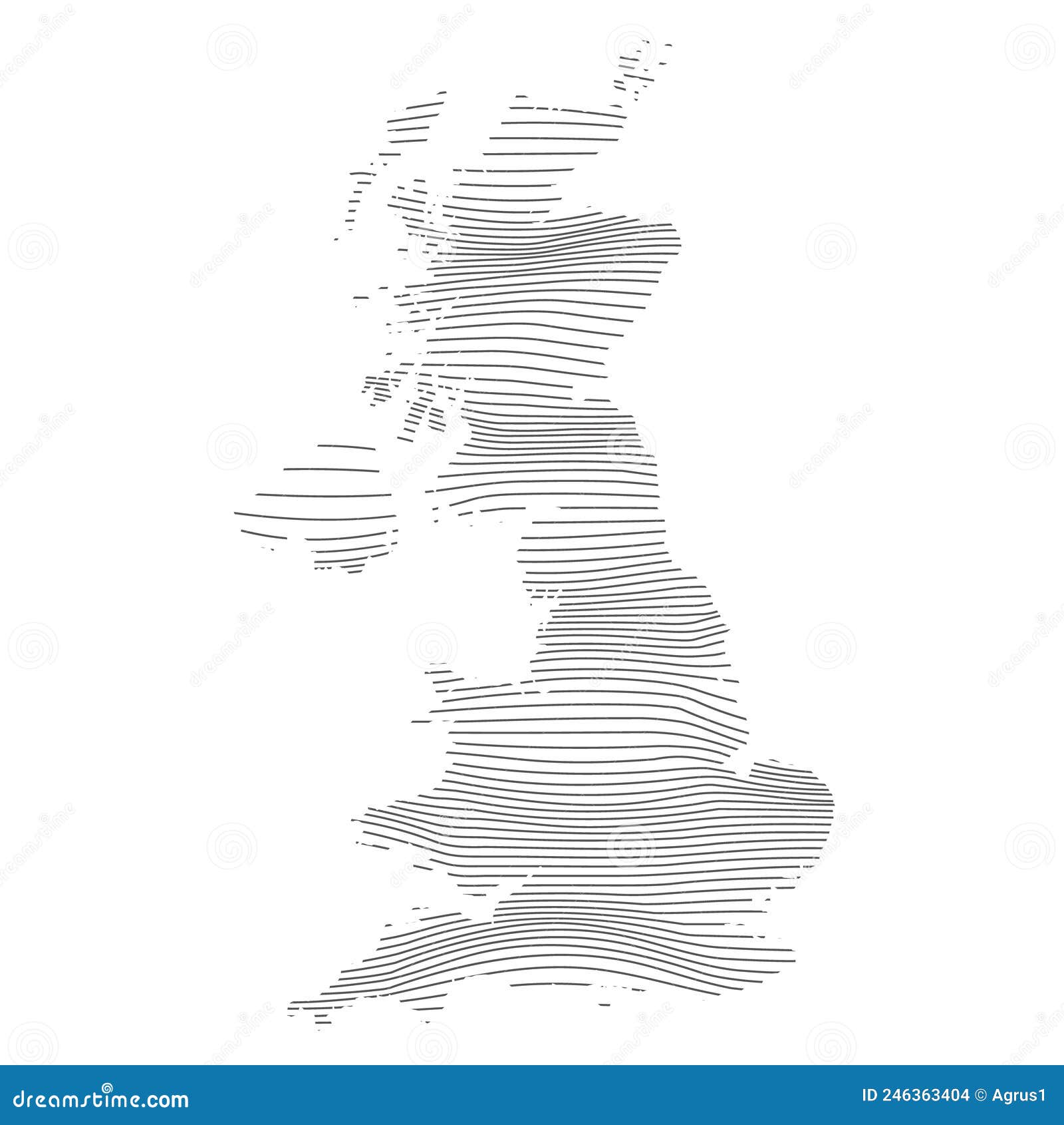 Abstract Map of UK - Vector Illustration of Striped Map Stock Vector ...