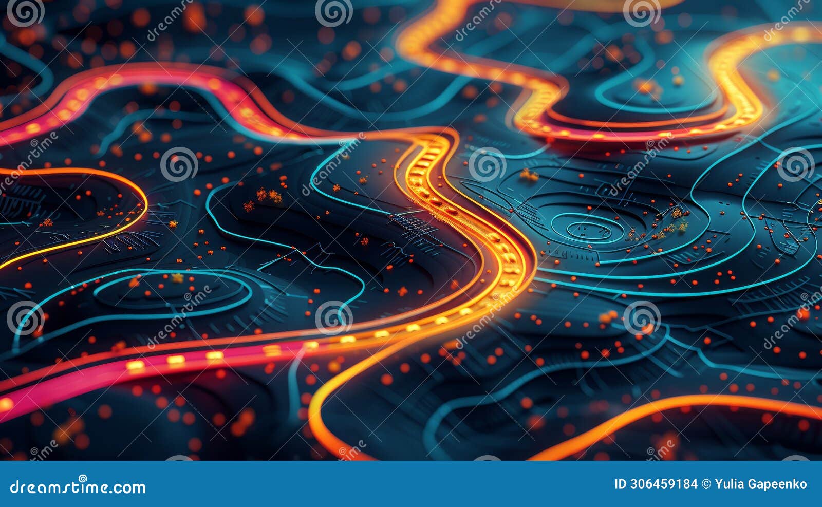 An Abstract Map with Winding Paths Portrays the Journey of Knowledge ...