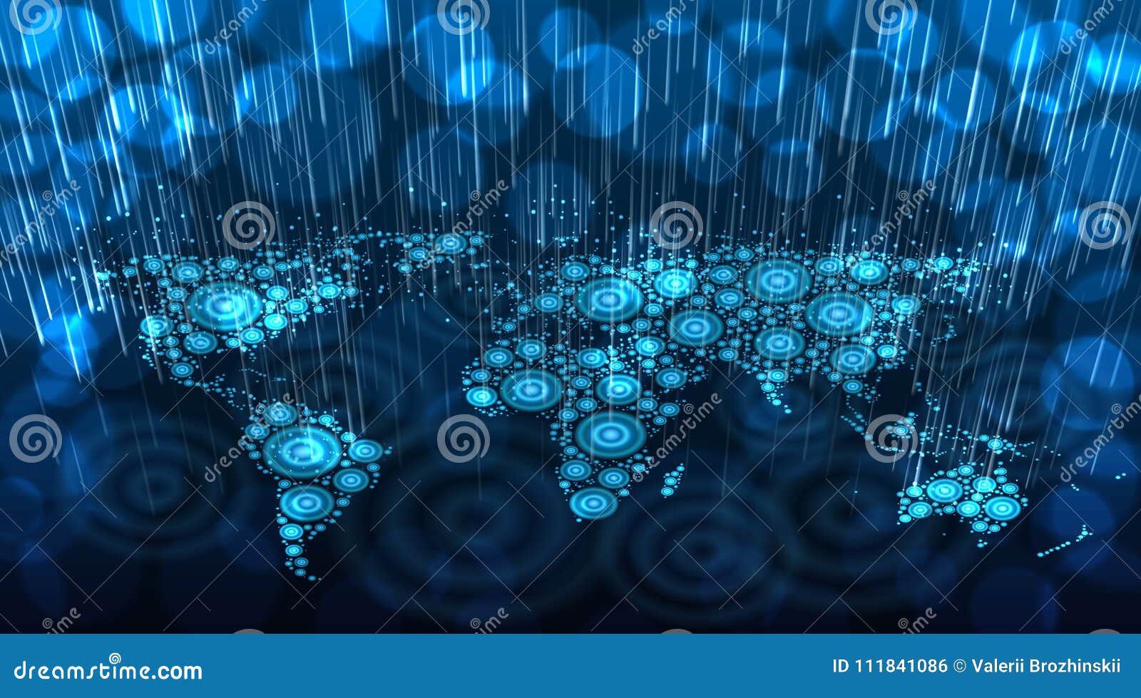 World Map Of Red Concentric Rings On White Background. Earthquake ...