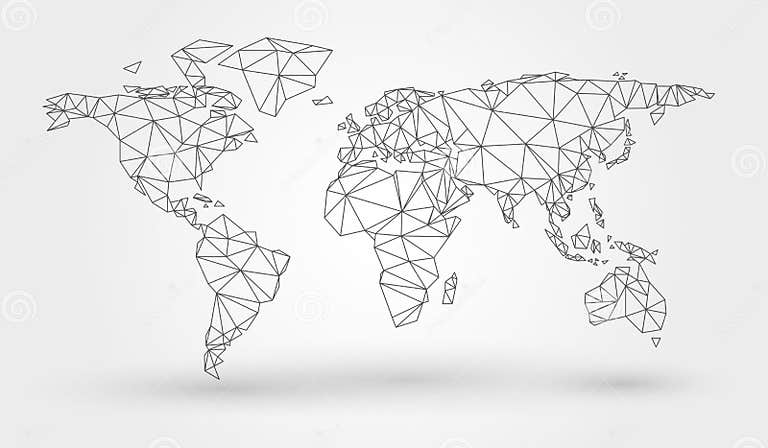 Abstract map of the world stock vector. Illustration of internet - 83808400