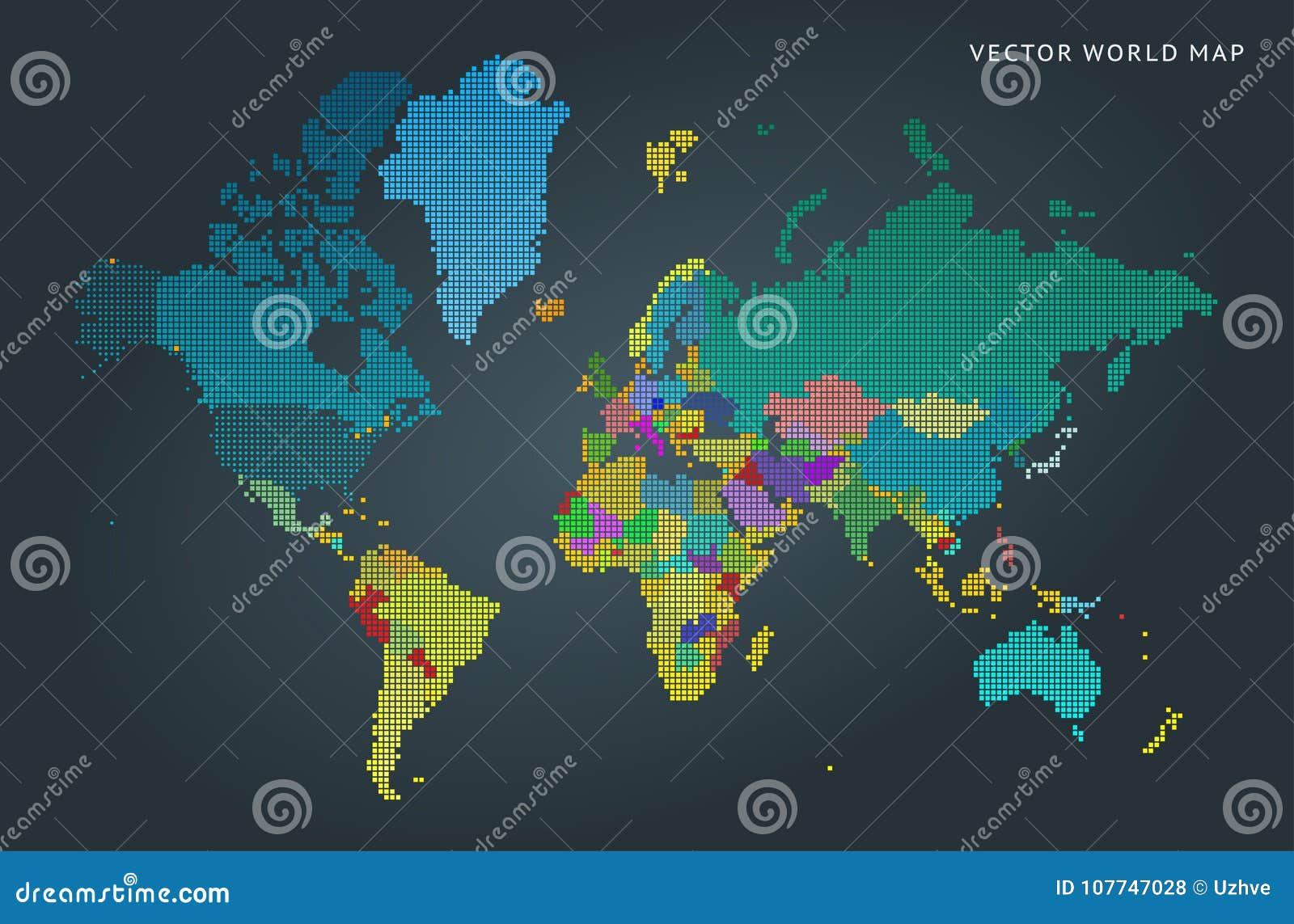 Abstract Map of the World with Countries Stock Vector - Illustration of ...