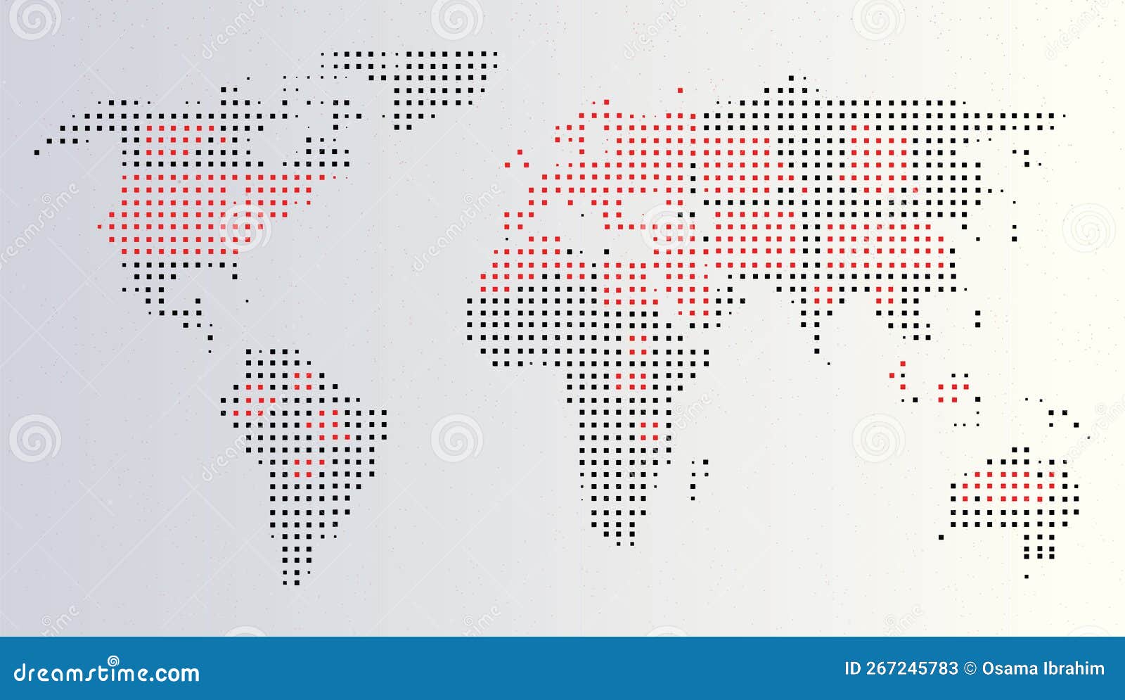 Abstract Map of the World with Countries - Planet Dots Planet Stock ...