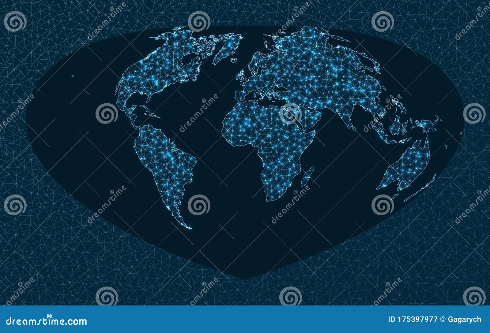 Abstract Map of World Network. Stock Vector - Illustration of ...