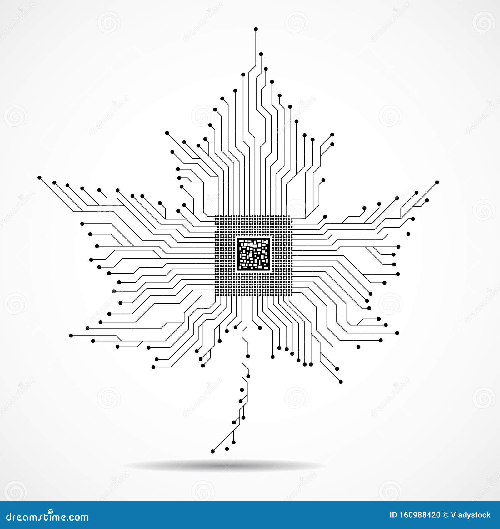 Abstract Maple Leaf with Microprocessor Inside Stock Vector ... Abstract Maple Leaf with Microprocessor Inside Stock Vector ...