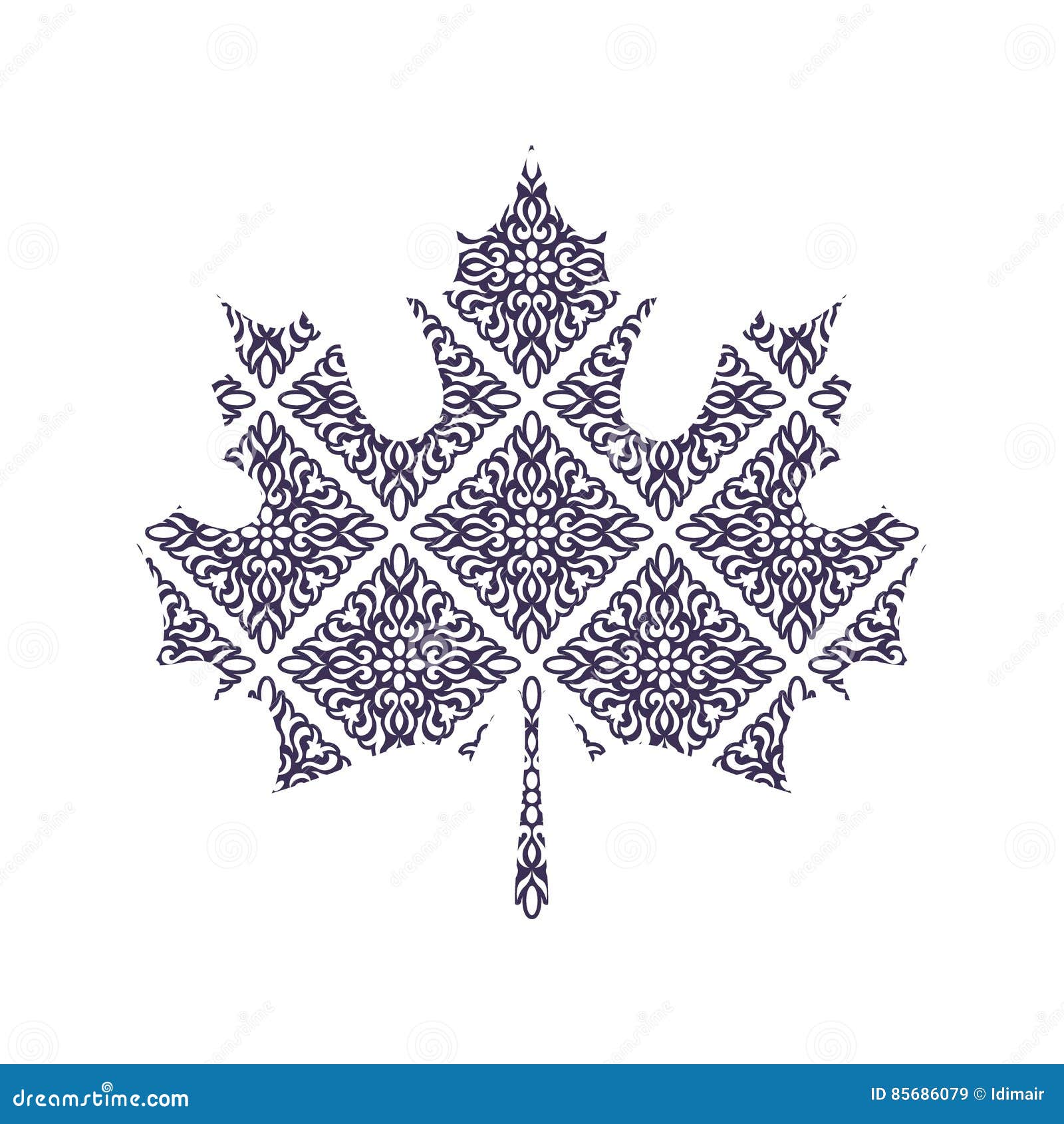 Abstract Maple Leaf Silhouette with Pattern. Vector Stock Vector ...