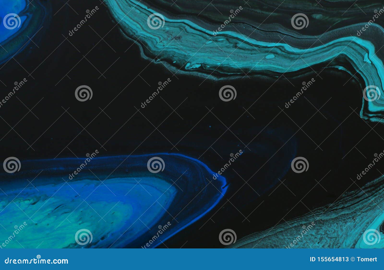 Abstract Marbleized Effect Background. Blue, Mint and Black Creative ...