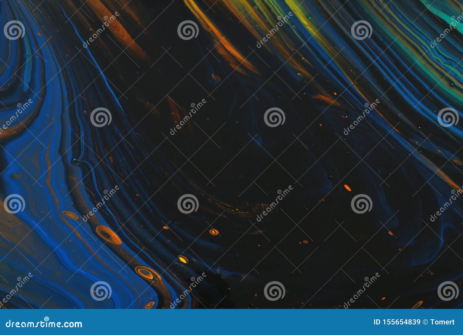 Abstract Marbleized Effect Background. Blue, Yellow and Black Creative ...