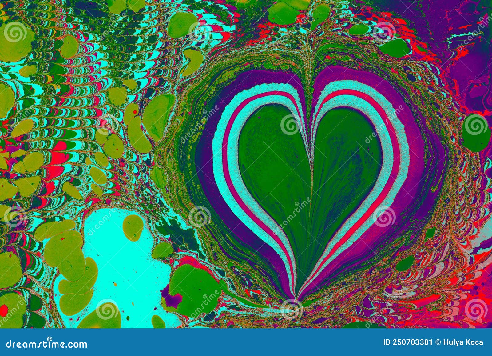 Abstract Marbling Heart Pattern for Fabric, Design. Creative Marbling ...