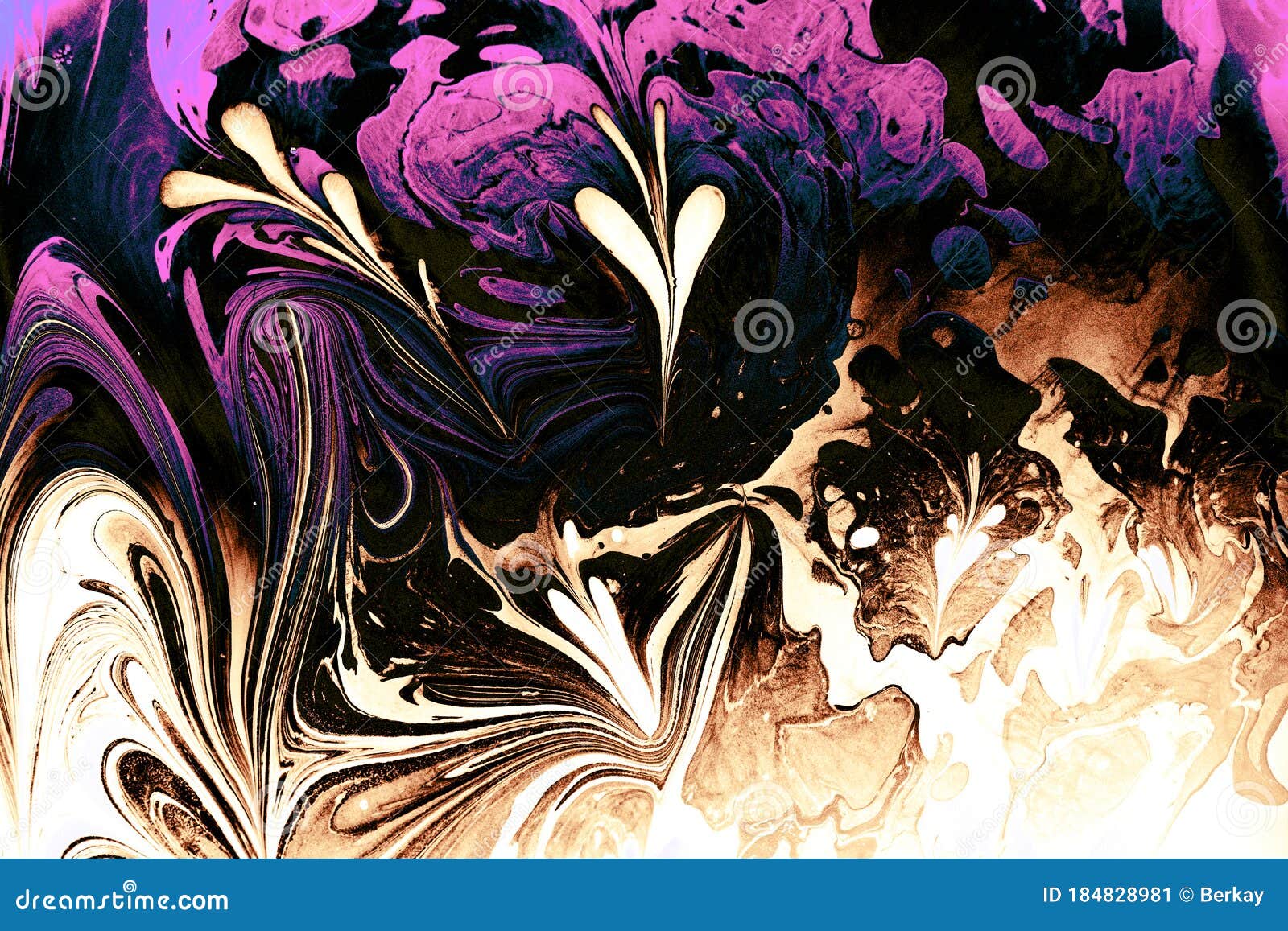 Abstract Marble Pattern Texture. Traditional Art of Ebru Marbling Stock ...