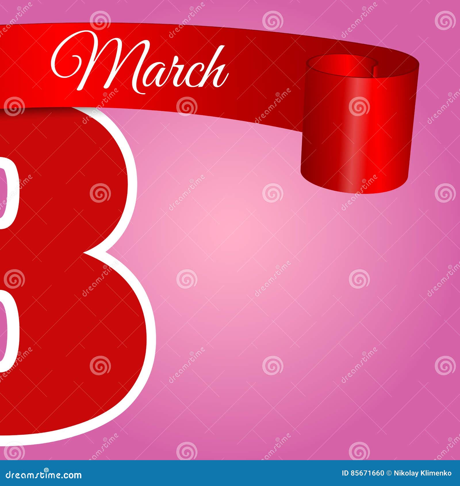 Abstract 8 March Pink Red Banner Illustration Eps 10 Stock Vector ...