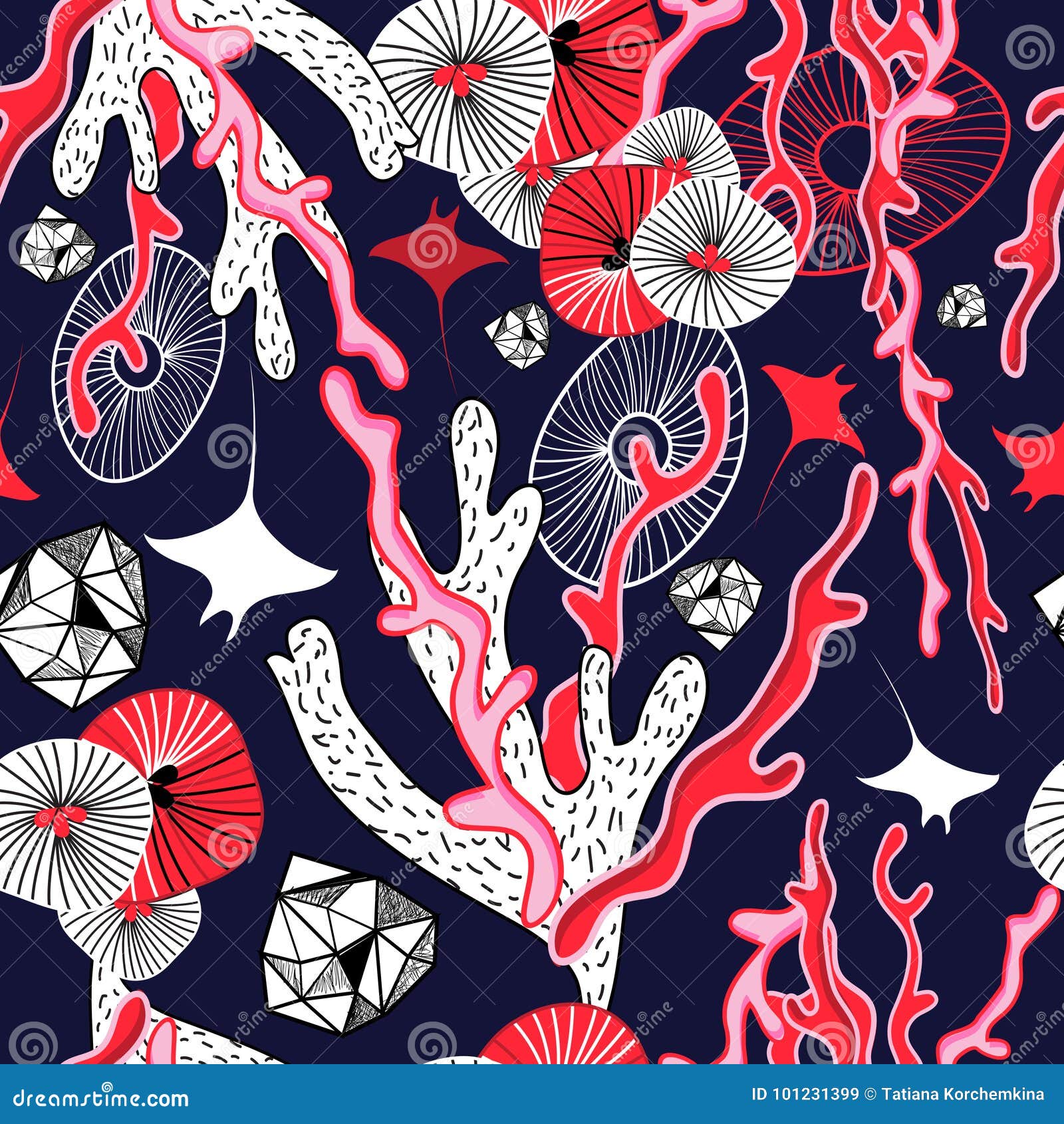 Abstract Marine Pattern Design Stock Vector - Illustration of multiply ...